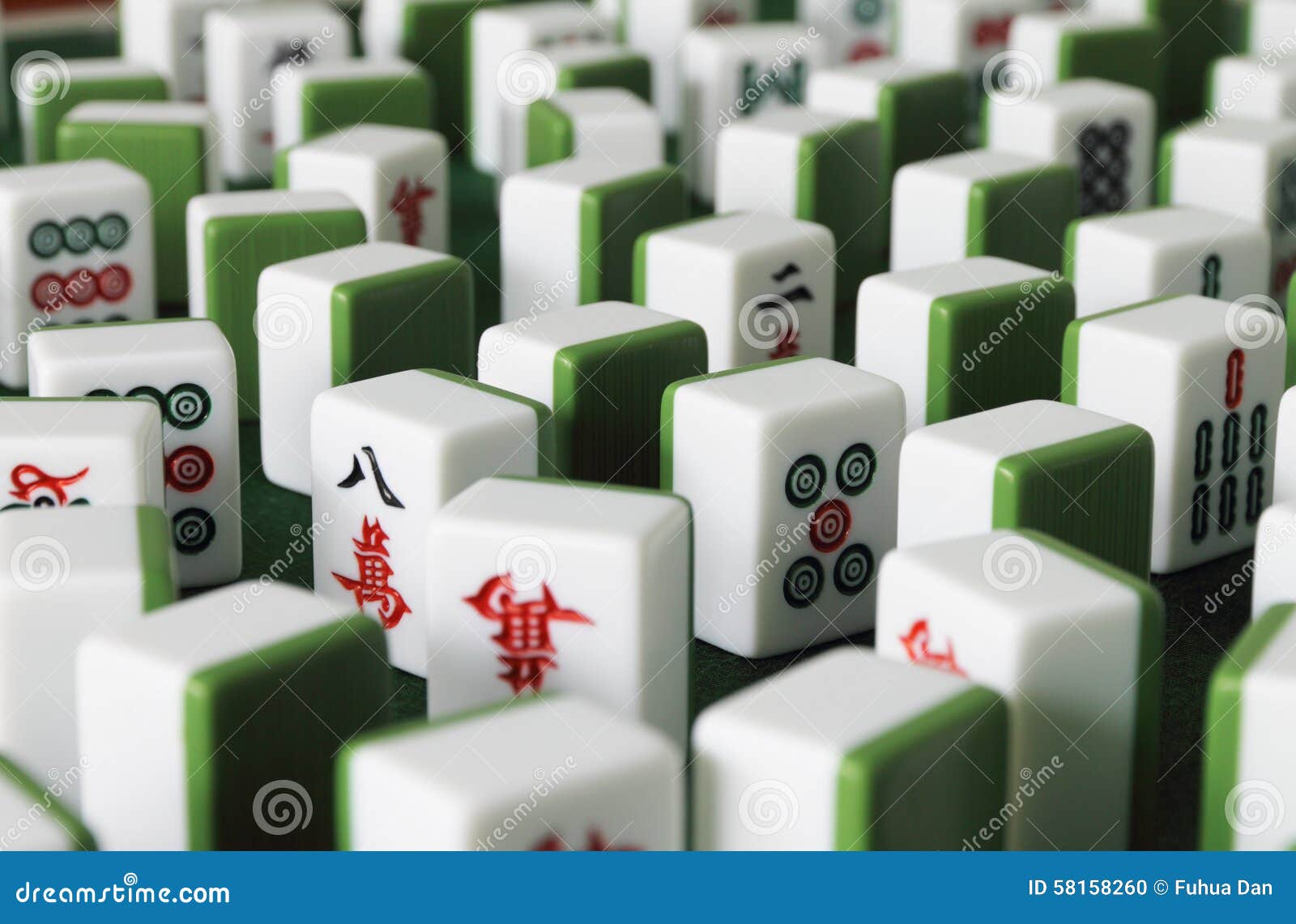 Mahjong stock photo. Image of green, chinese, white, messy - 58158260