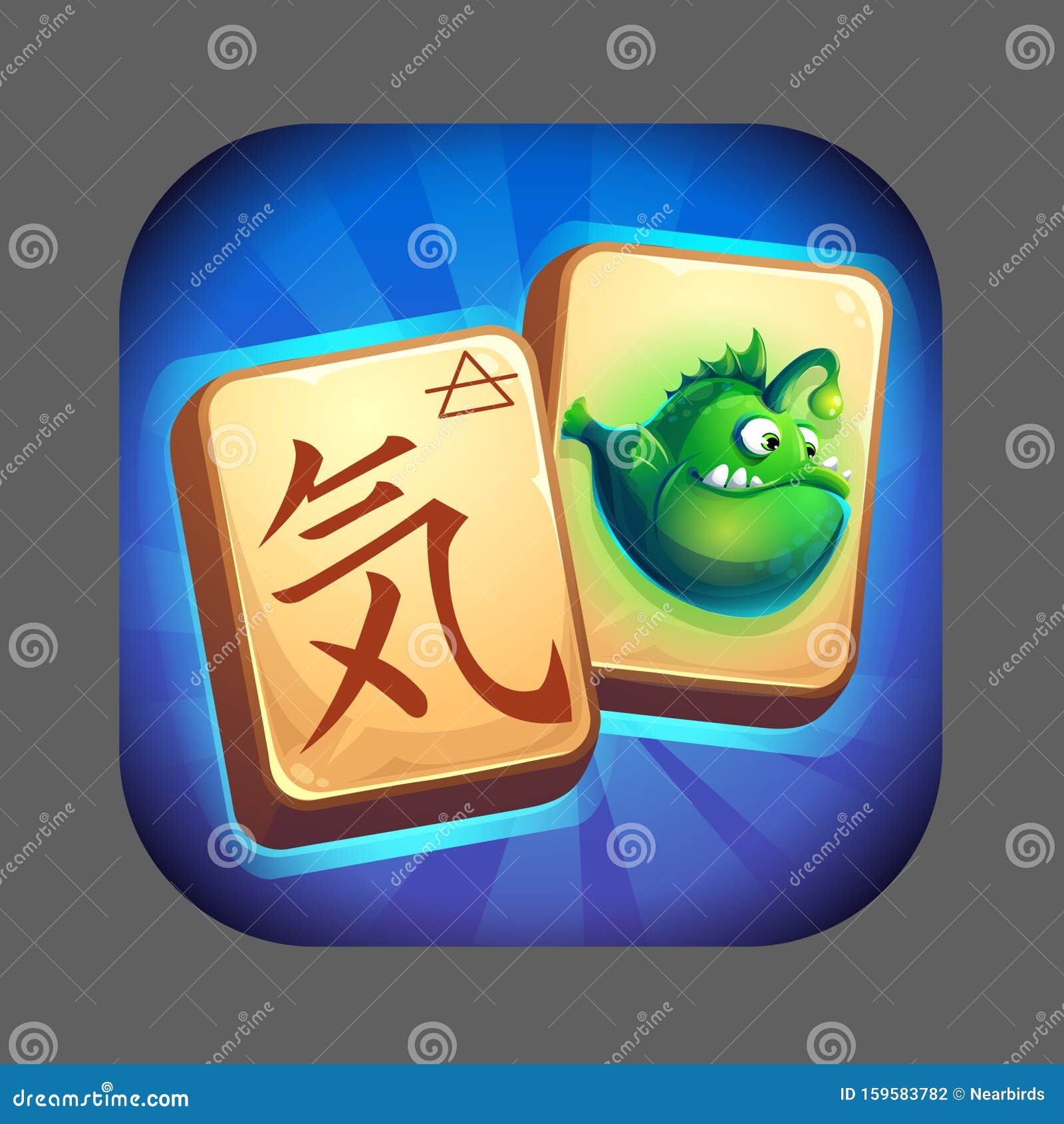 Mahjong Fish World - Icon for Game User Interface Stock Vector ...