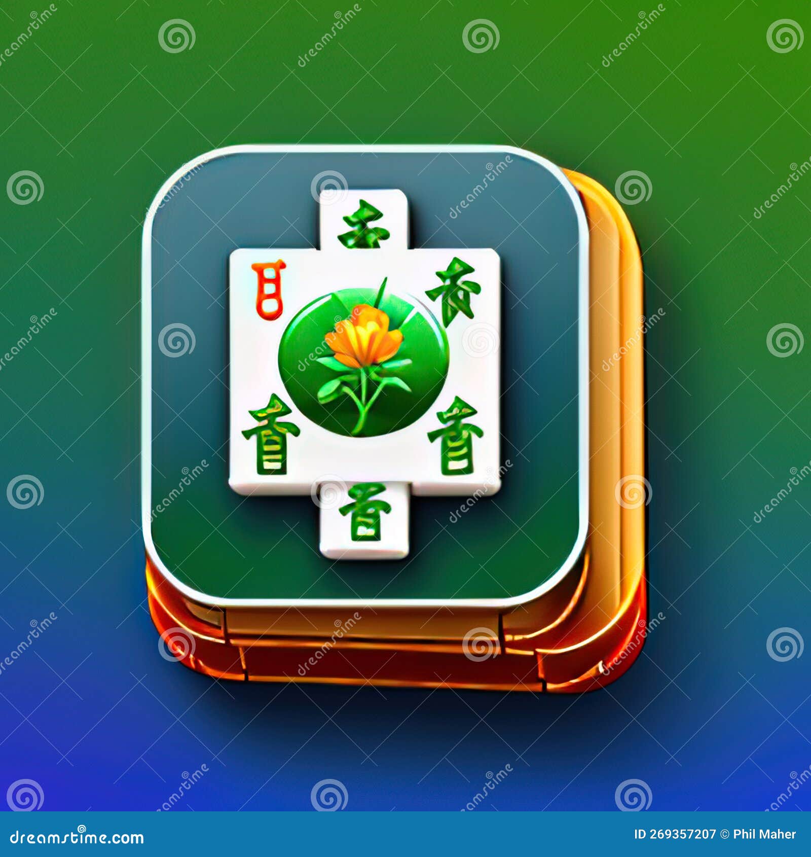Mahjong Software App Style Icon. Generative AI. Stock Illustration ...