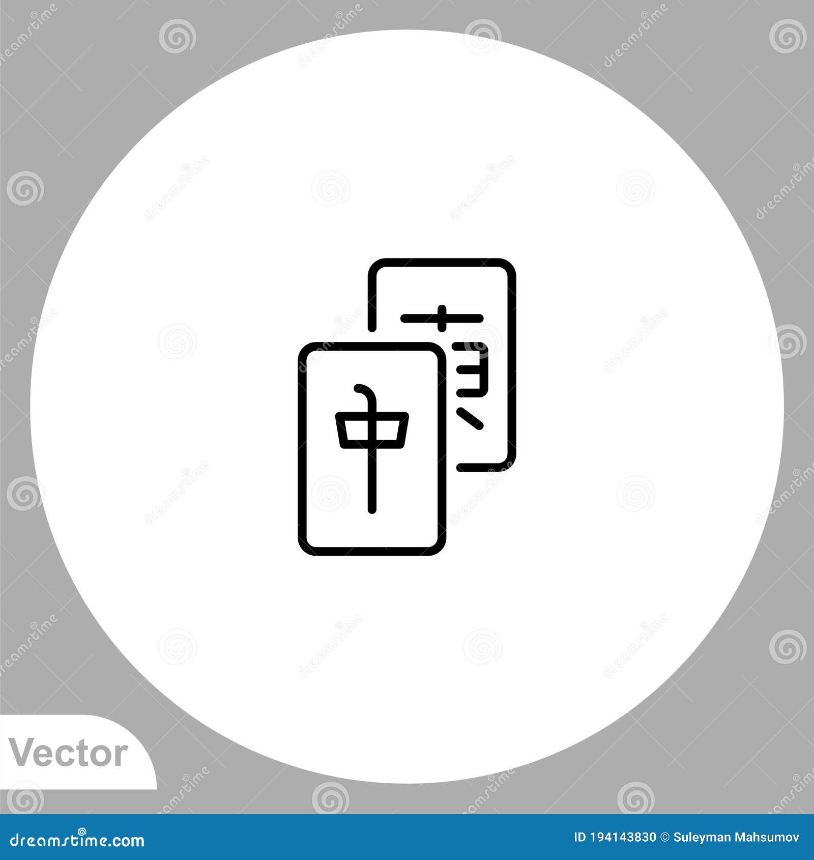 Mahjong Vector Icon Sign Symbol Stock Vector - Illustration of design ...