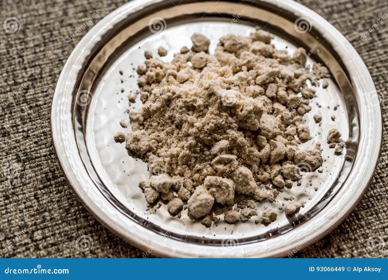 Mahlep, Mahaleb or Mahalep Powder on Silver Plate. Stock Image - Image ...