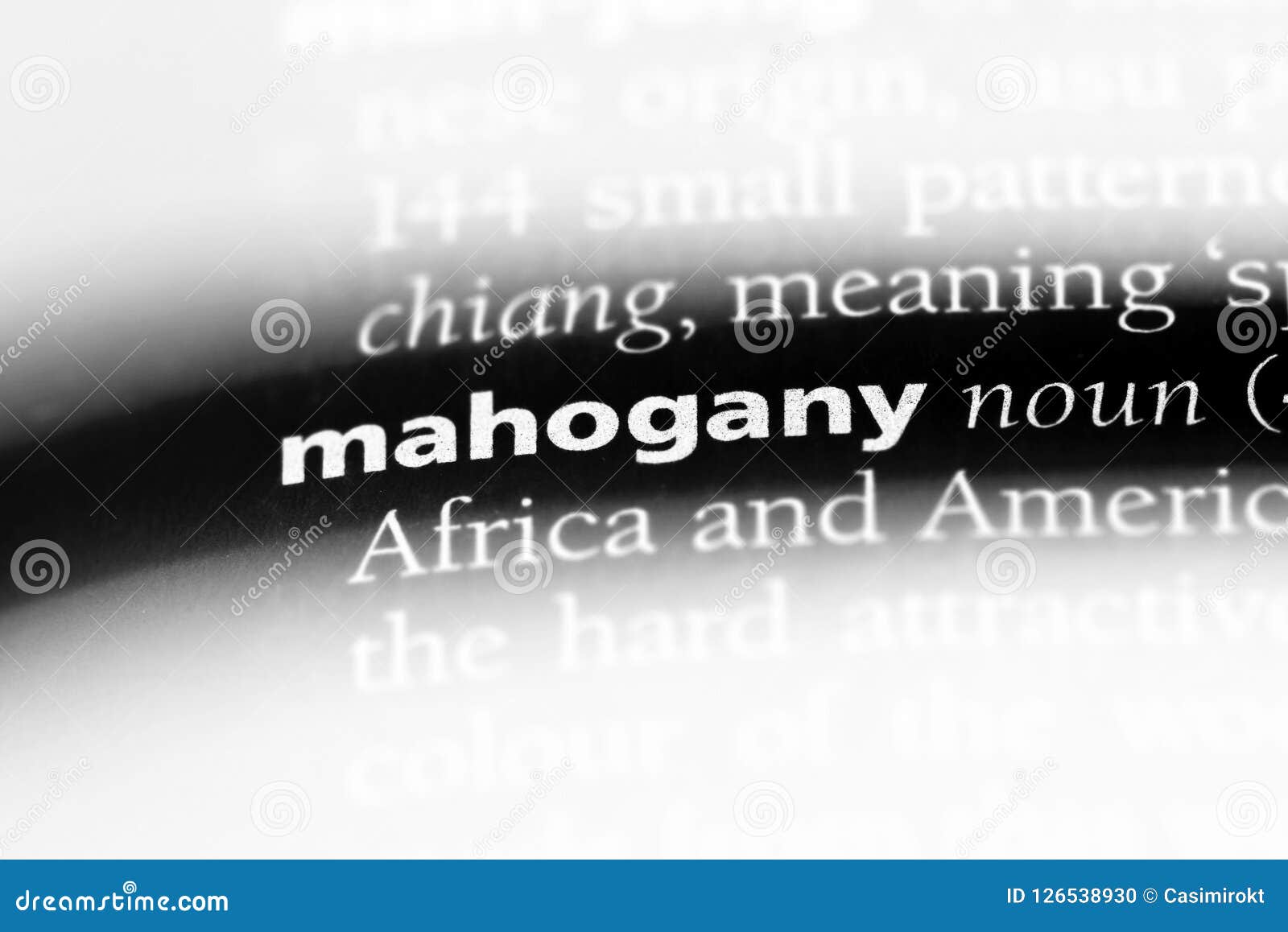 Mahogany stock photo. Image of definition, word, isolated - 126538930