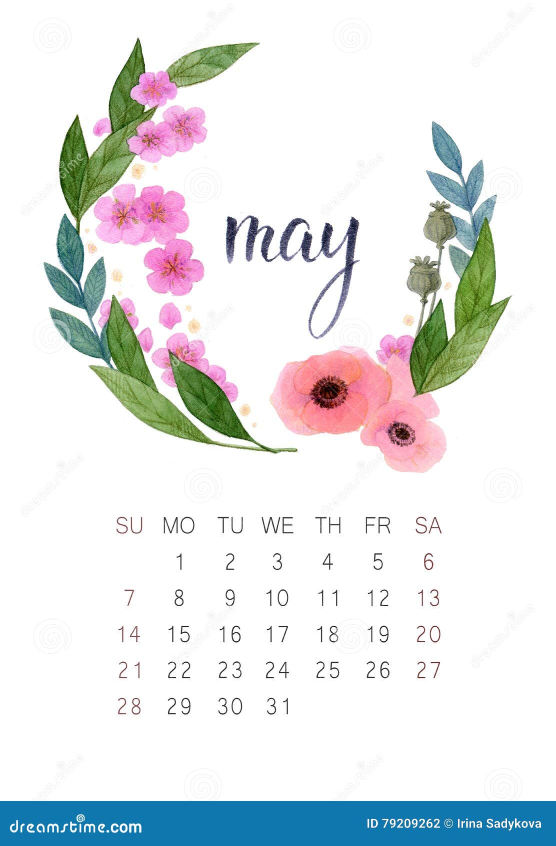 Mai-Kalender stock abbildung. Illustration von abbildung - 79209262