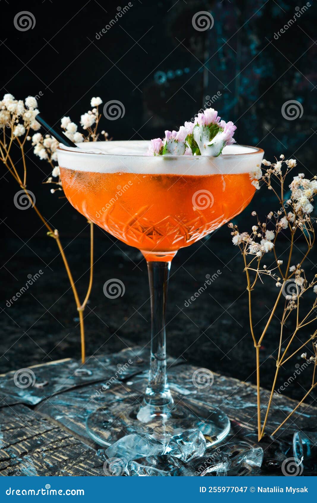 Mai Tai Popular Alcoholic Cocktail With Rum Liqueur Syrup Lime Juice Mint And Crushed Ice