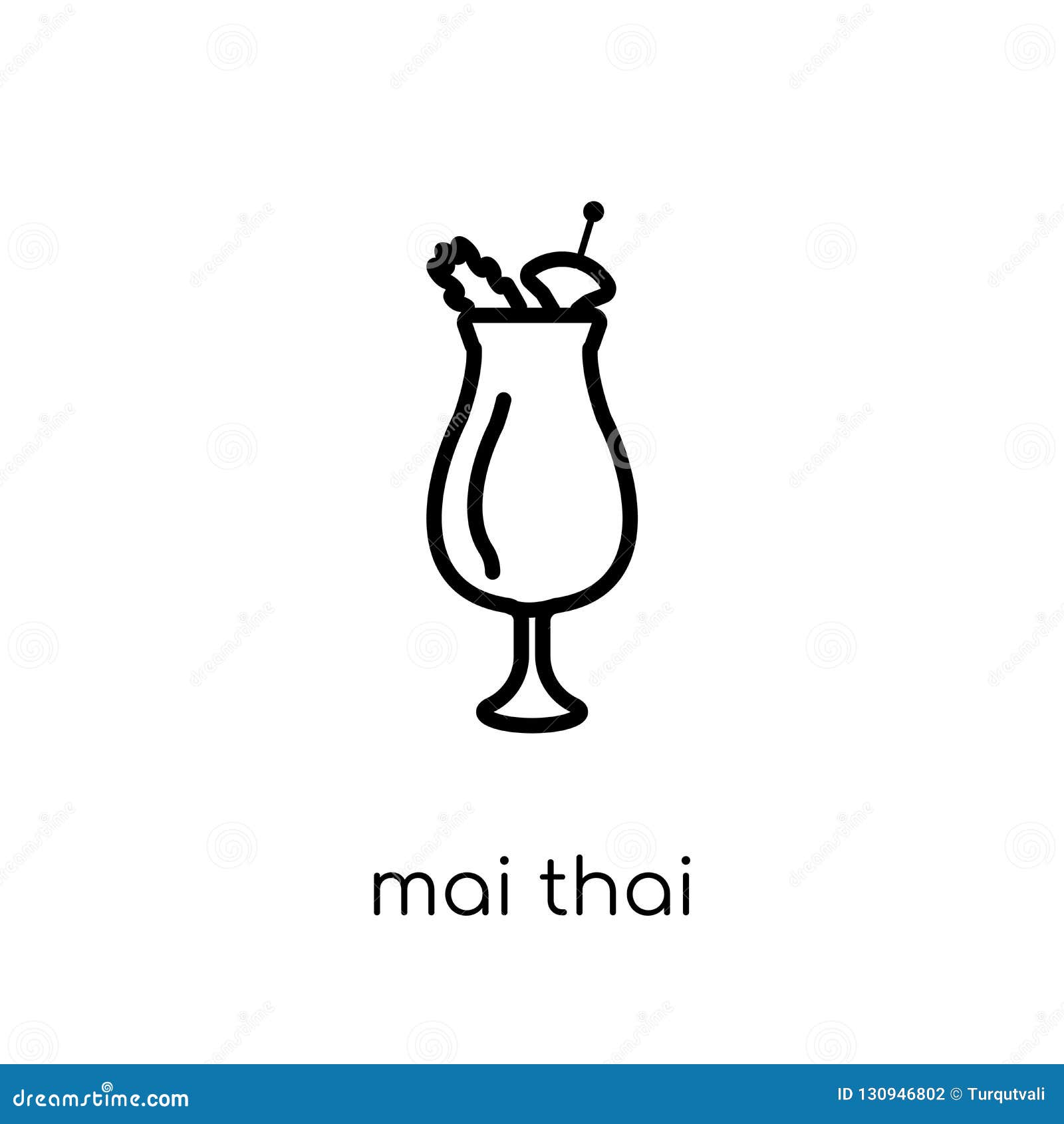 Thai Icon Vector From Tattoo Collection. Thin Line Thai Outline Icon ...