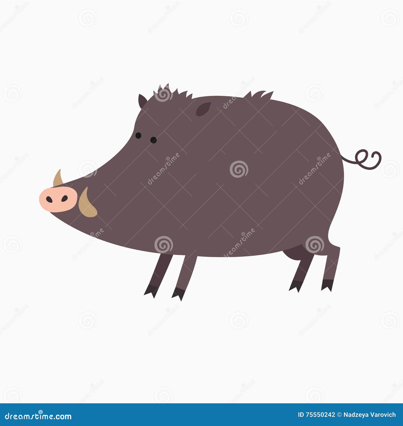 Maiale del cinghiale illustrazione vettoriale. Illustrazione di disegno ...