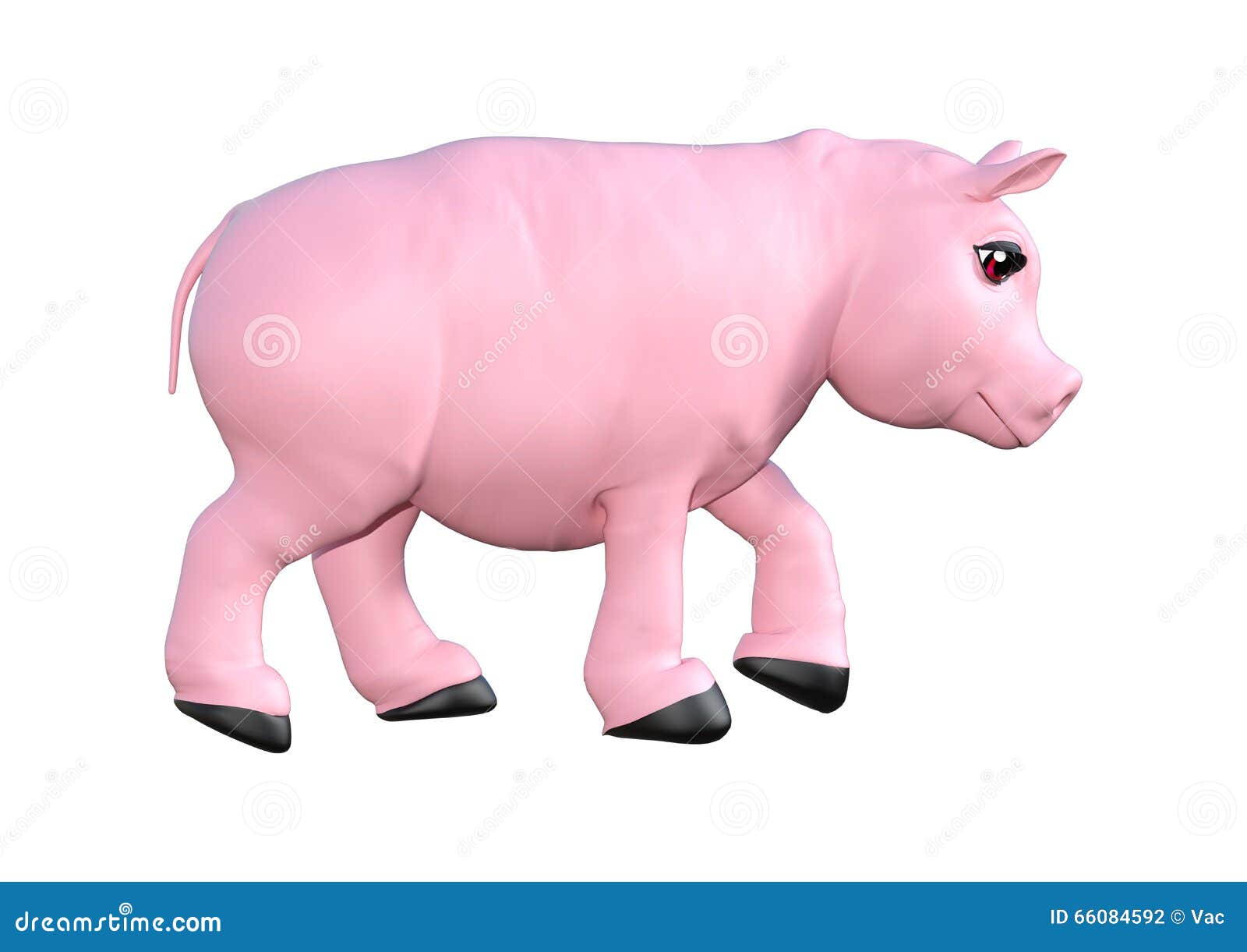 Maiale rosa su bianco illustrazione di stock. Illustrazione di ...