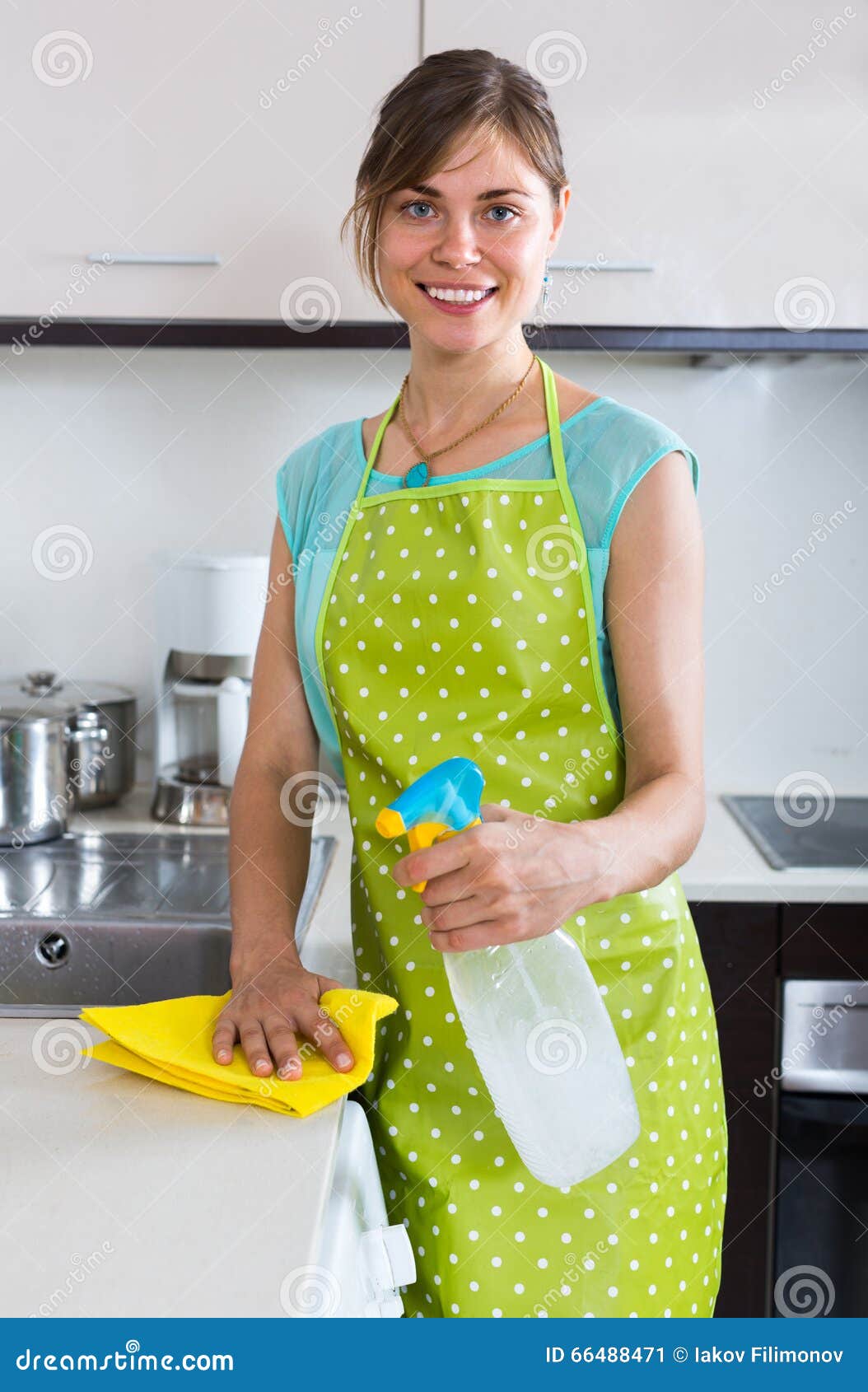 Maid Doing Professional Clean-up Stock Image - Image of housekeeping ...