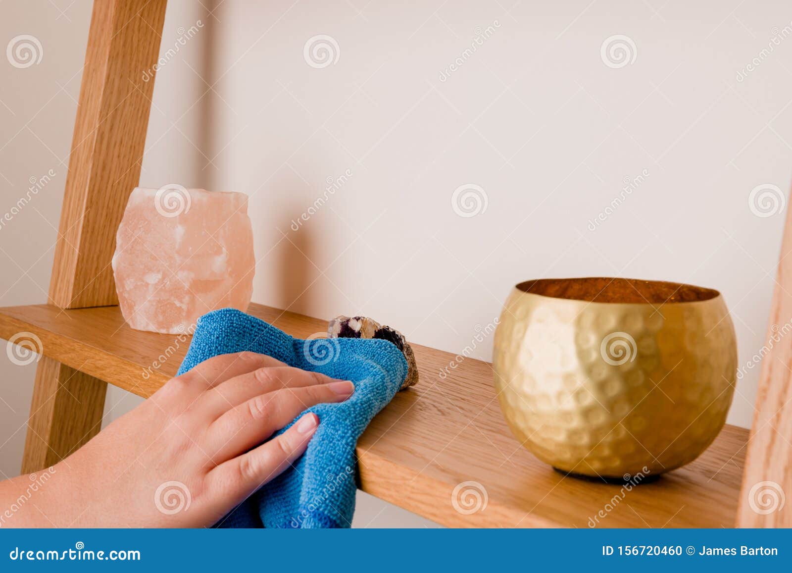 Maid Dusting Surface. Housekeeper Doing Chores and Cleaning Shelf Stock ...