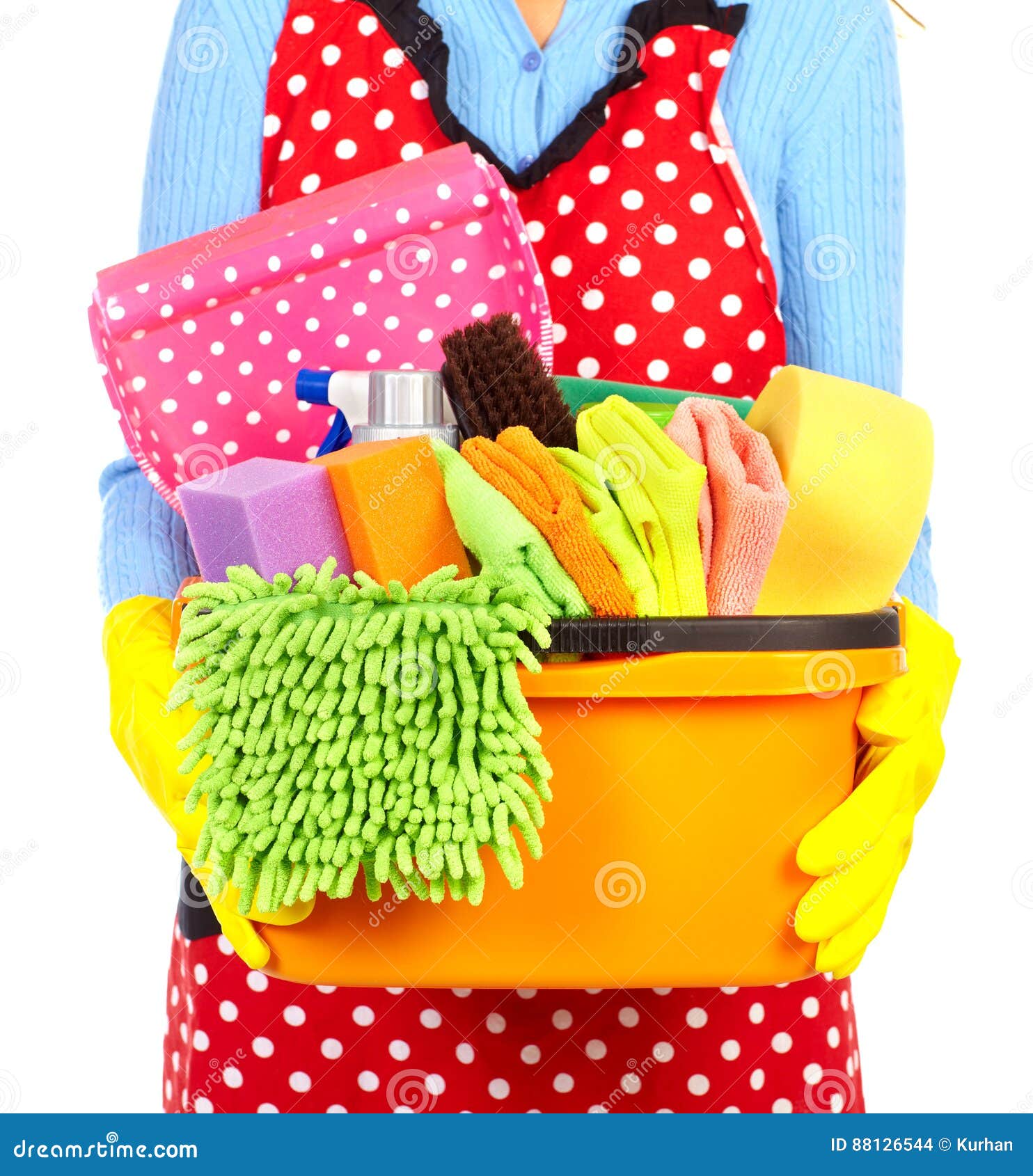 Maid Hands with Cleaning Tools. Stock Photo - Image of cleaner ...