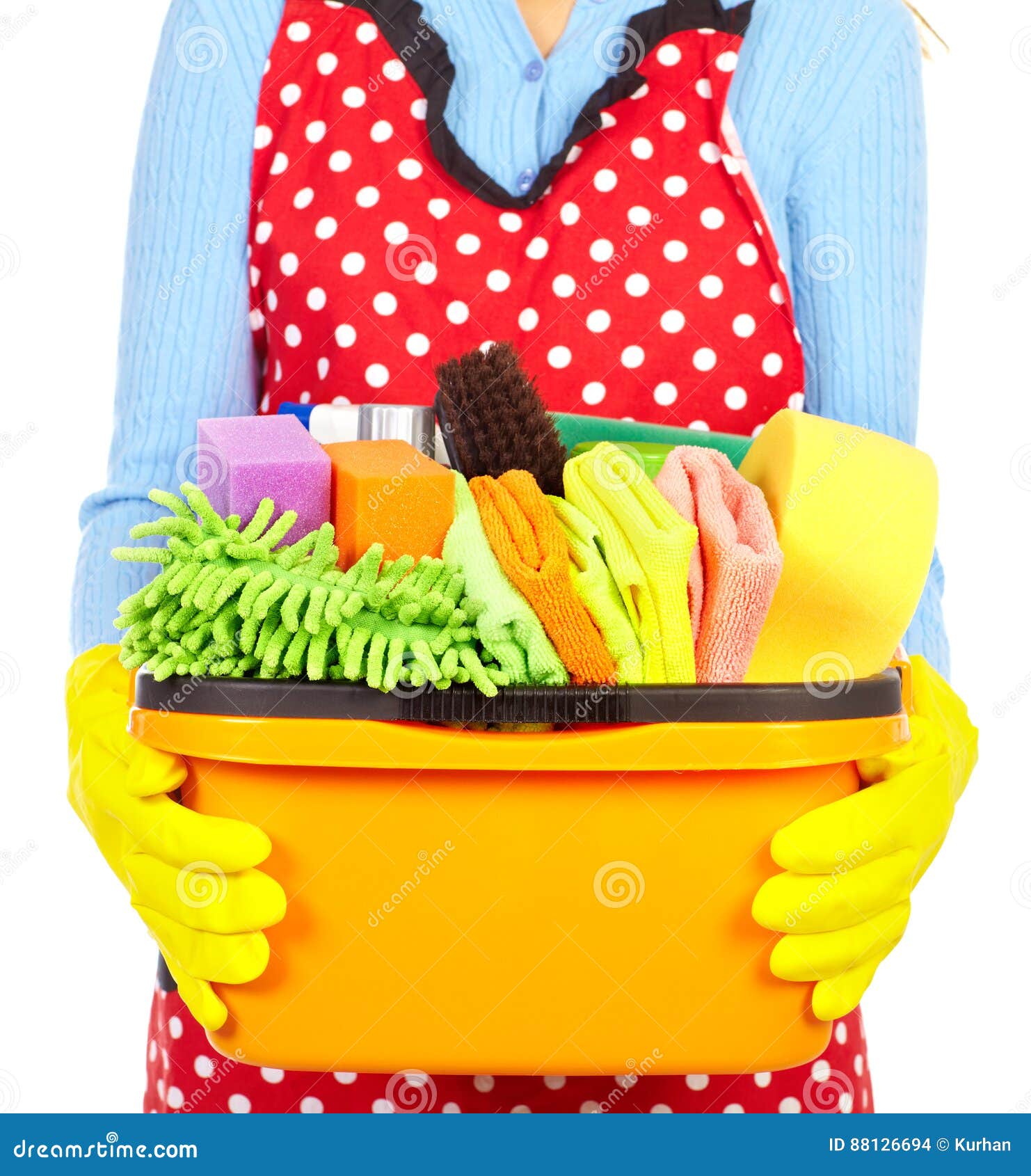 Maid Hands with Cleaning Tools. Stock Photo - Image of isolate, hands ...