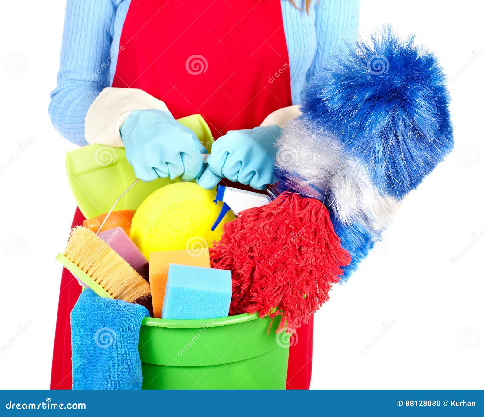 Maid Hands with Cleaning Tools. Stock Photo - Image of brush ...