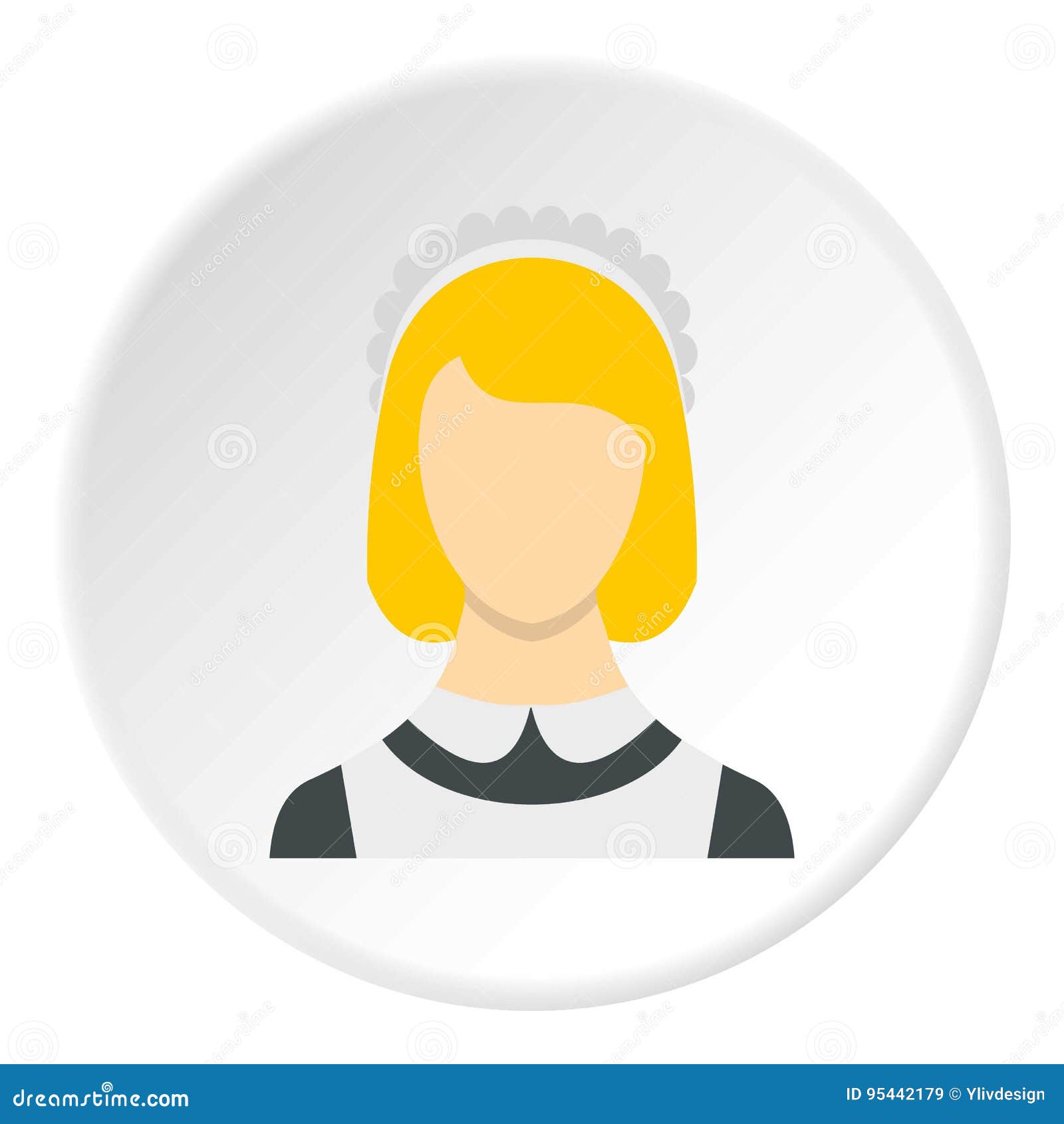 Maid icon circle stock vector. Illustration of clean - 95442179