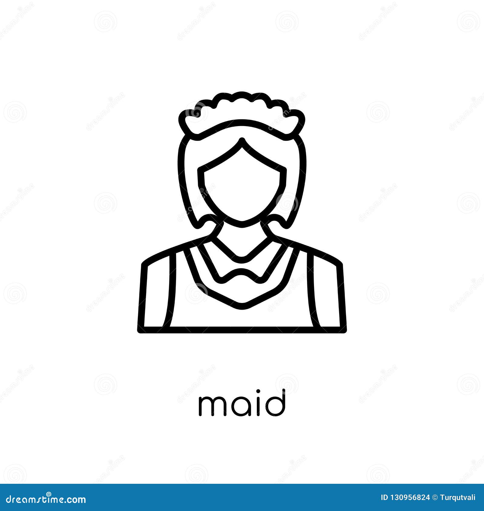 Maid Icon. Trendy Modern Flat Linear Vector Maid Icon on White B Stock ...