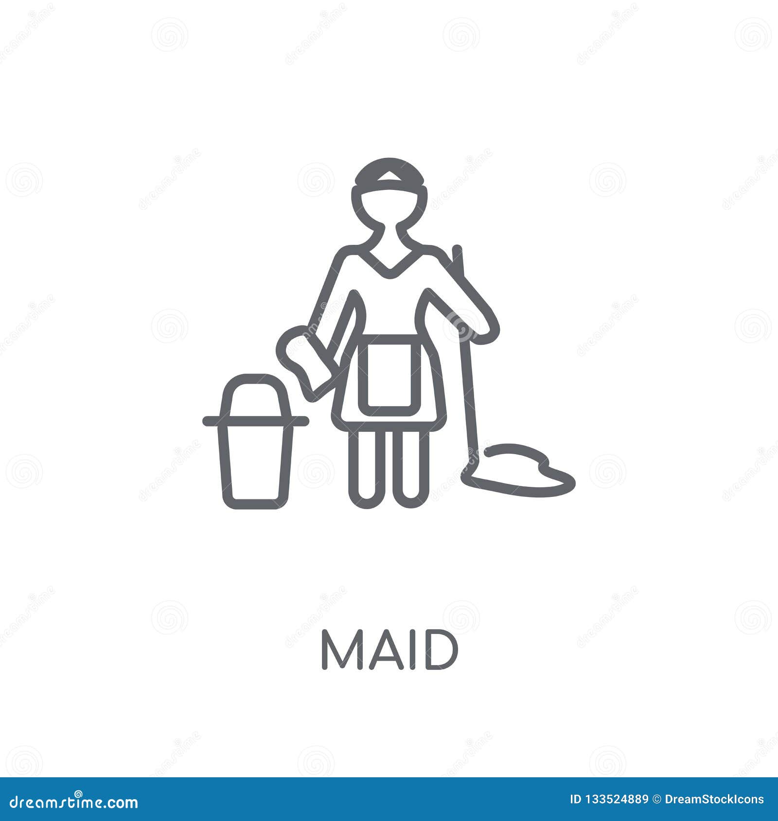 Maid Linear Icon. Modern Outline Maid Logo Concept on White Back Stock ...