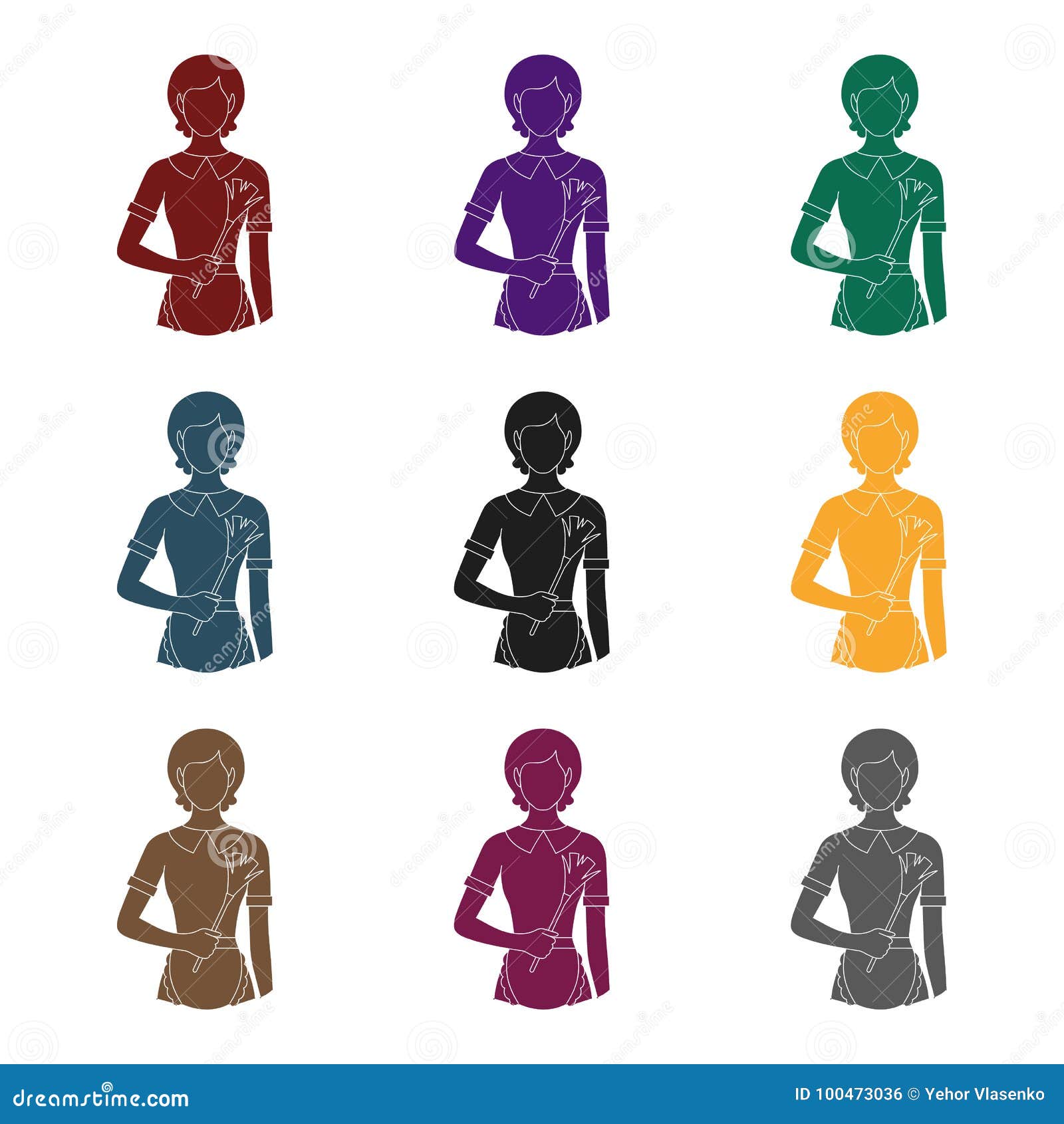 Maid.Professions Single Icon in Black Style Vector Symbol Stock ...