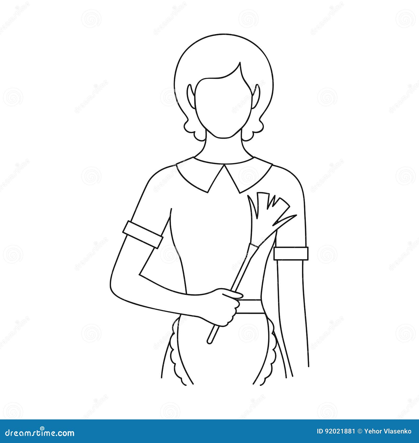 Maid Icon, Outline Style Cartoon Vector | CartoonDealer.com #83336361