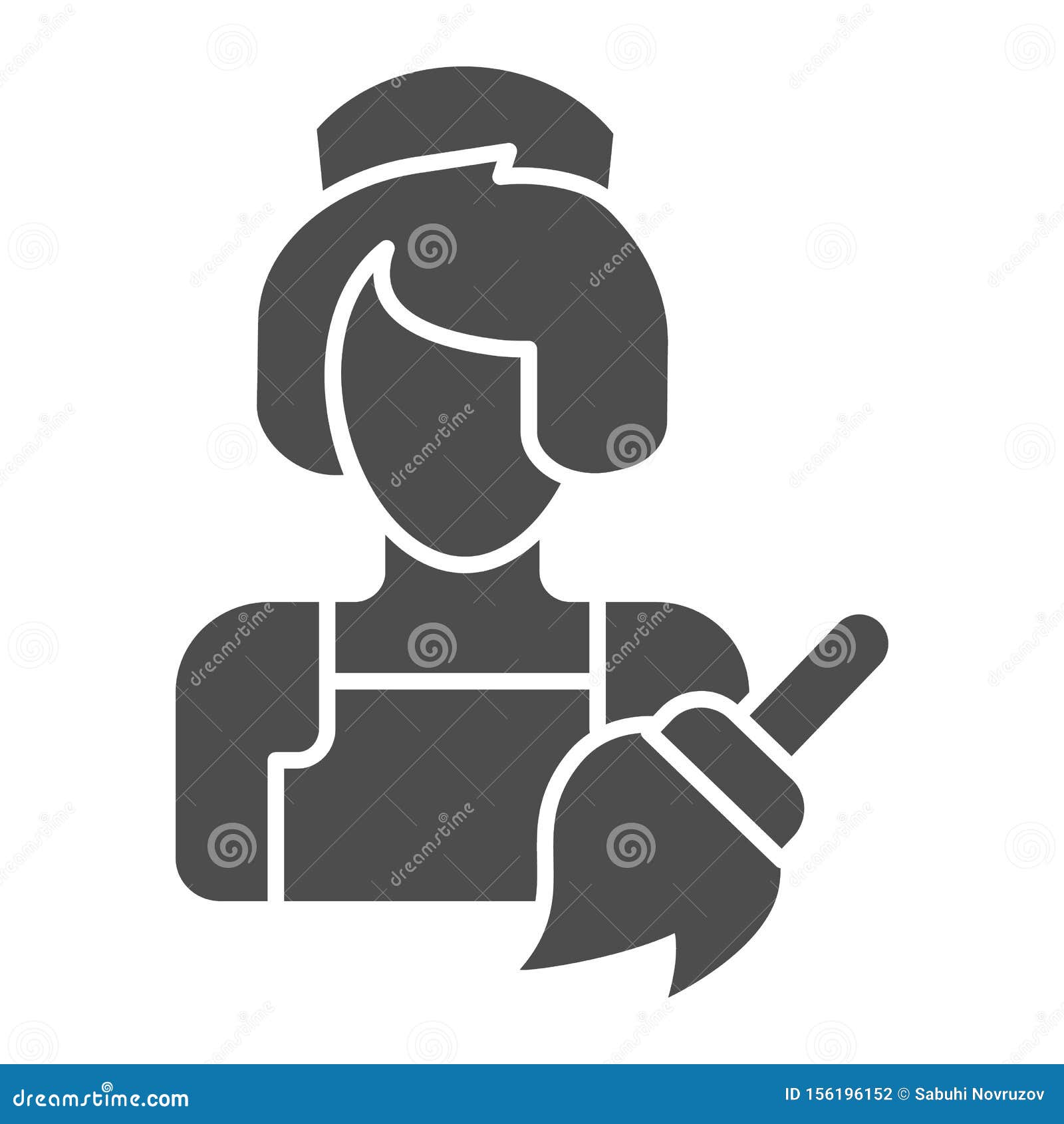 Maid Solid Icon. Clean Service Vector Illustration Isolated on White ...