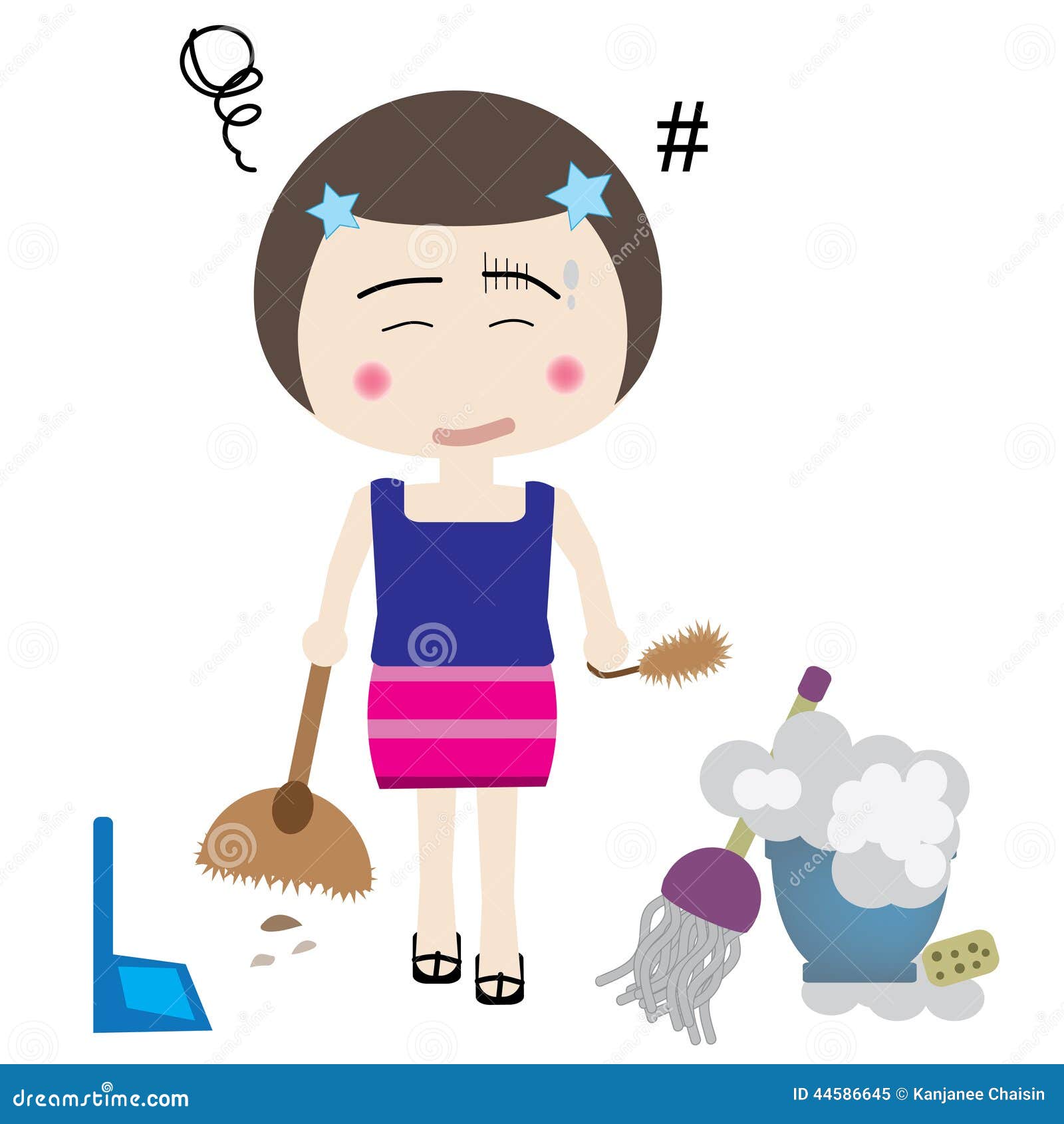 Maid stock vector. Illustration of everyday, tired, eps10 - 44586645