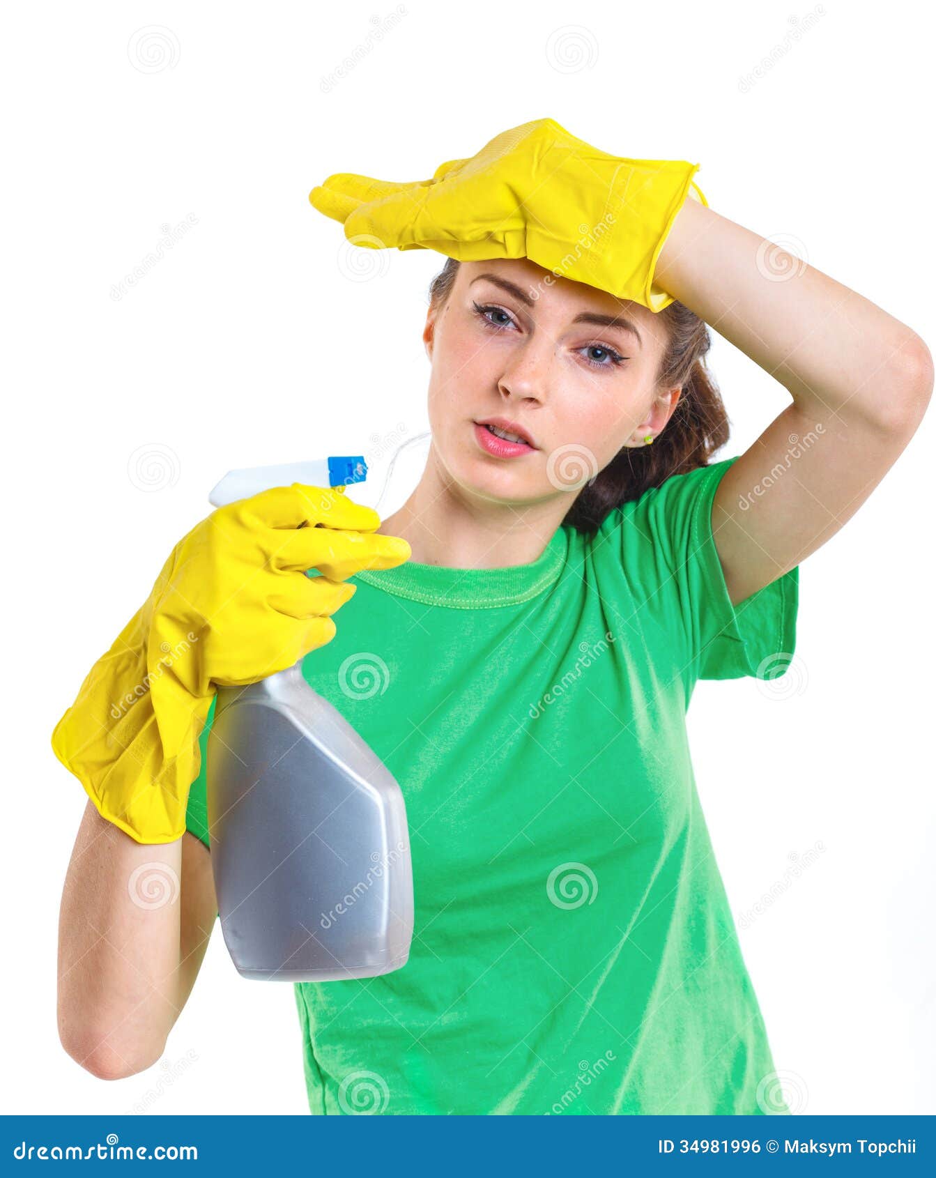 Maid woman. stock photo. Image of housework, maid, hair - 34981996
