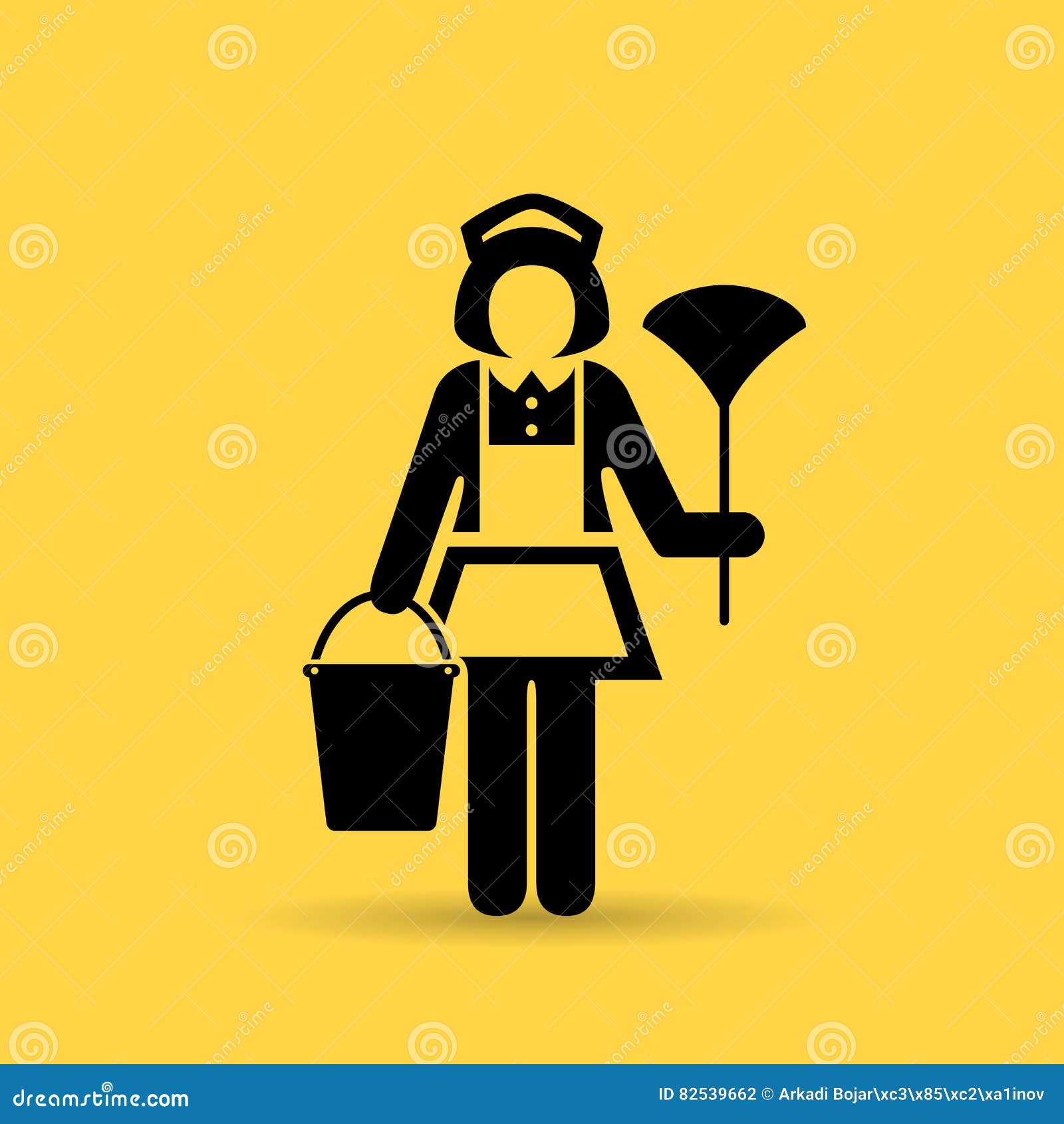 Maid woman vector icon stock vector. Illustration of manual - 82539662