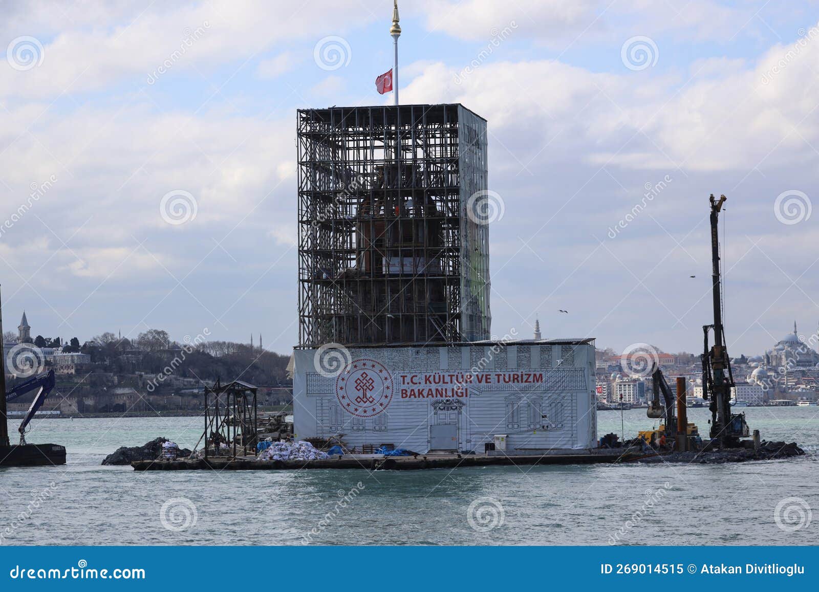 20-02-2023 Istanbul-Turkey: Maiden S Tower Undergoing Renovation ...