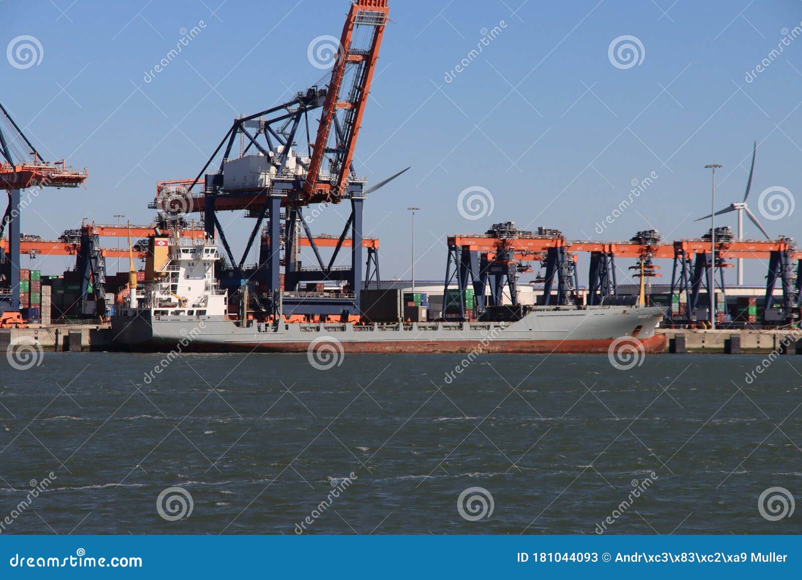 Maike D Loading and Unloading Containers in the Maasvlakte Harbor in ...