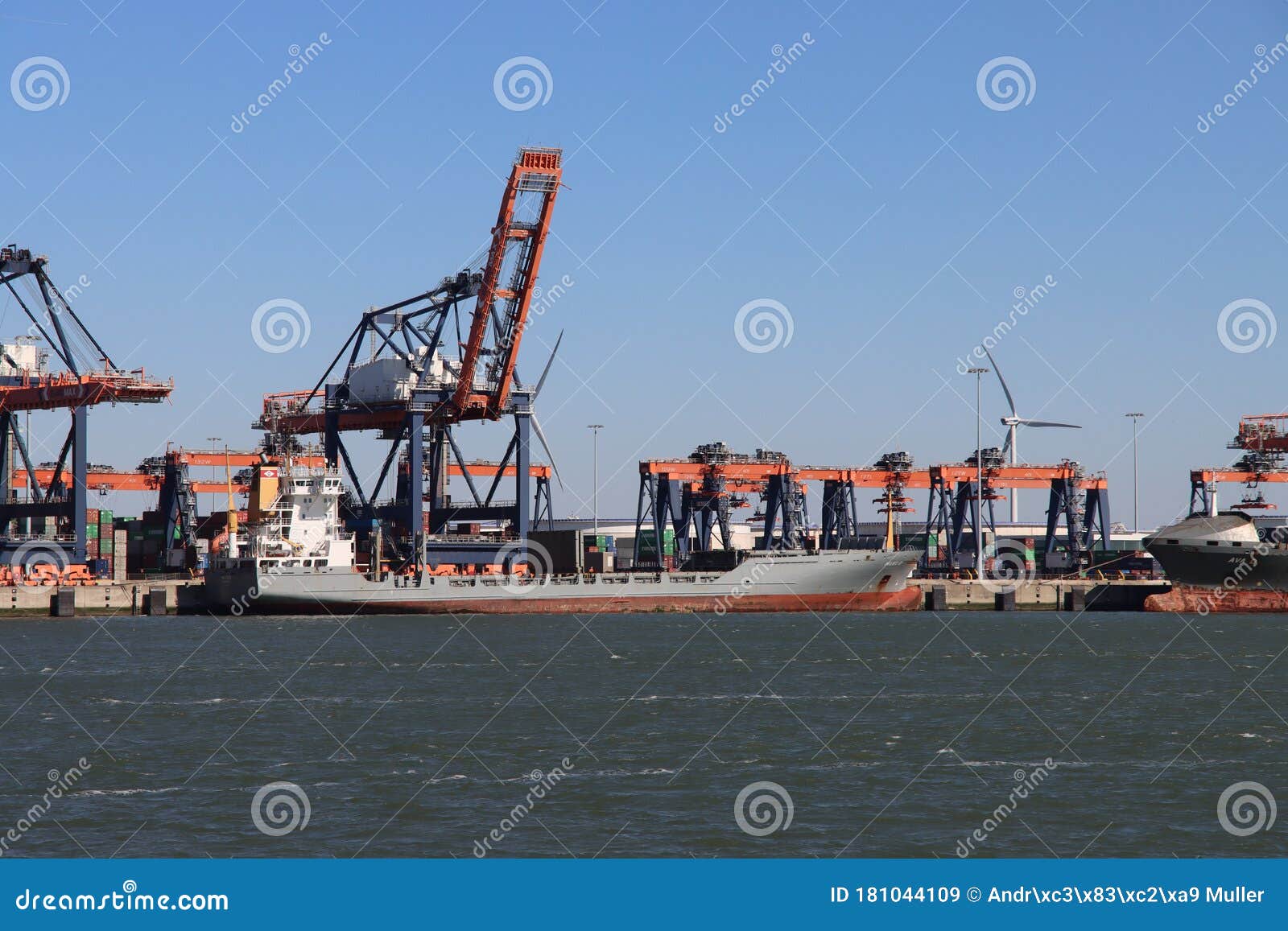 Maike D Loading and Unloading Containers in the Maasvlakte Harbor in ...