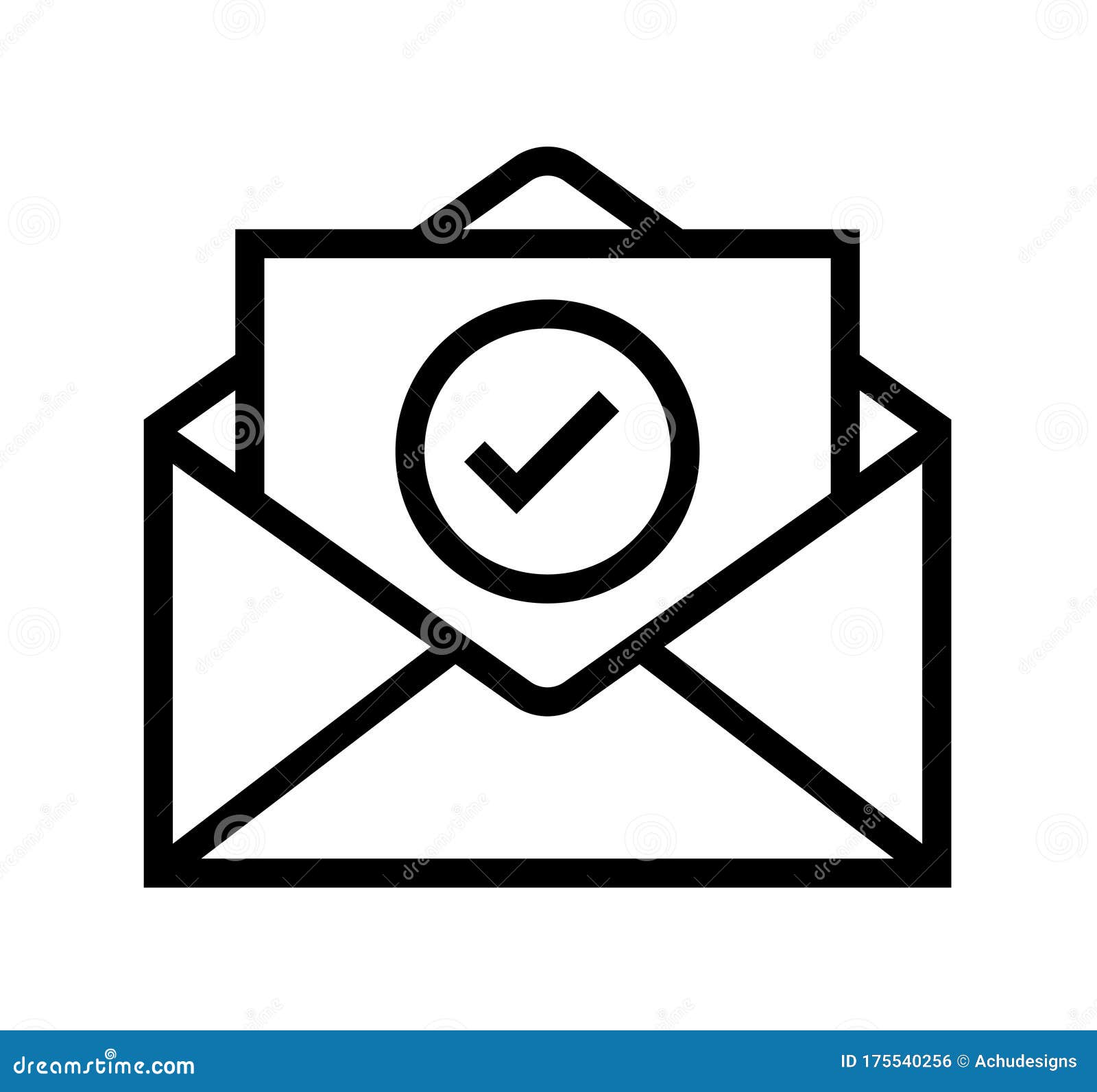 Mail envelope tick icon stock vector. Illustration of express - 175540256