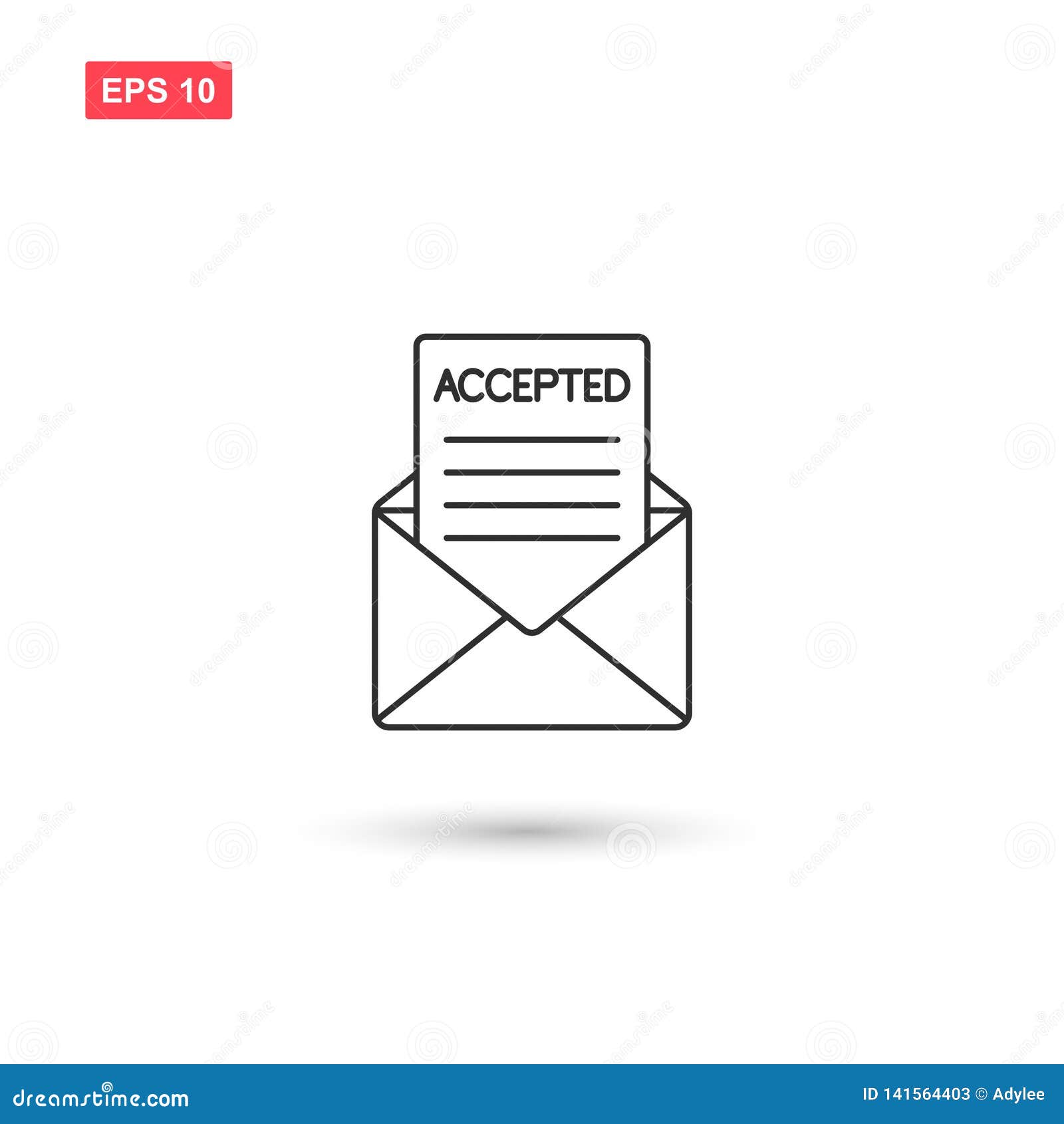 Mail Accepted Vector Isolated Stock Vector - Illustration of design ...