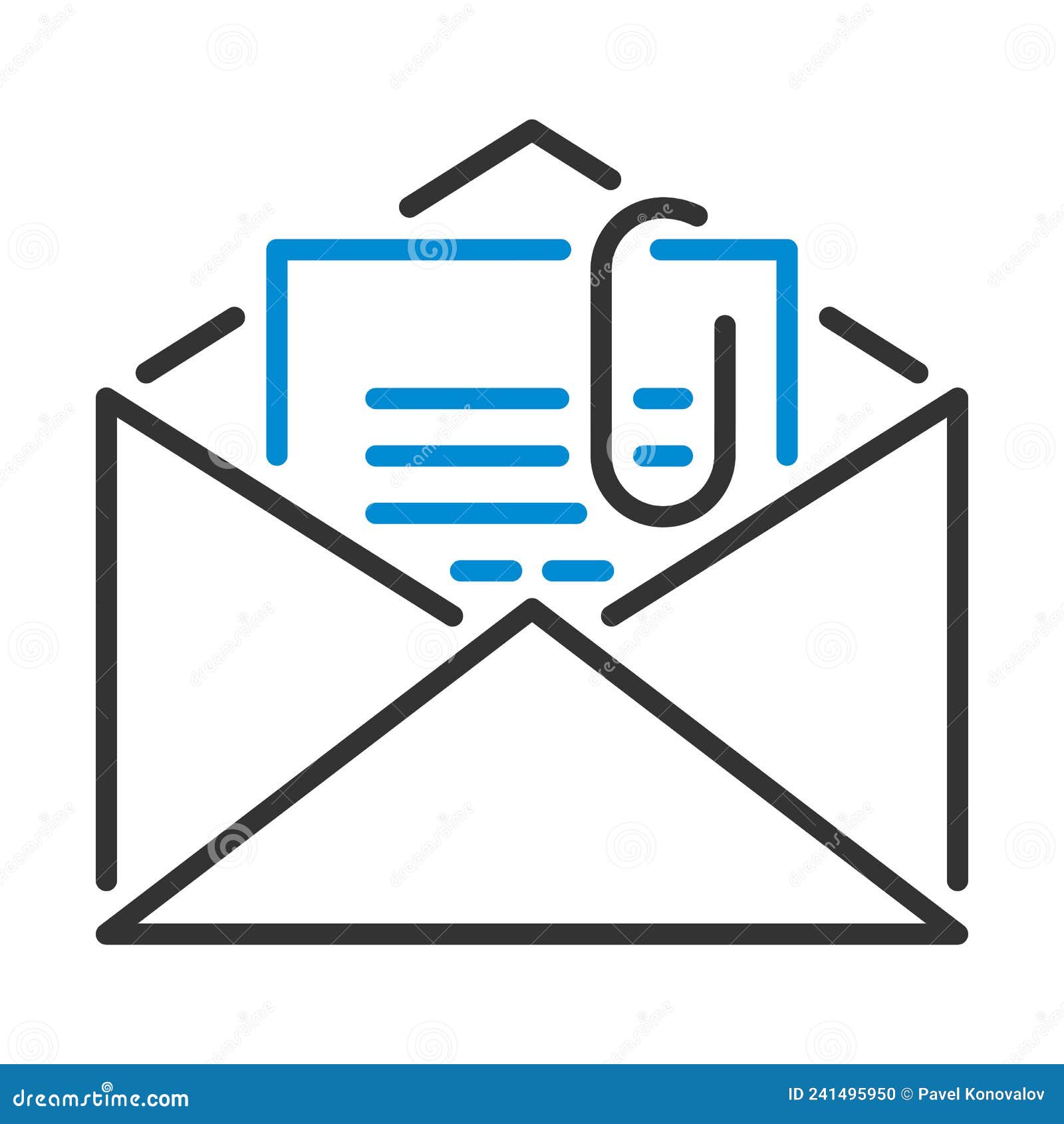 Mail with Attachment Icon stock vector. Illustration of letter - 241495950