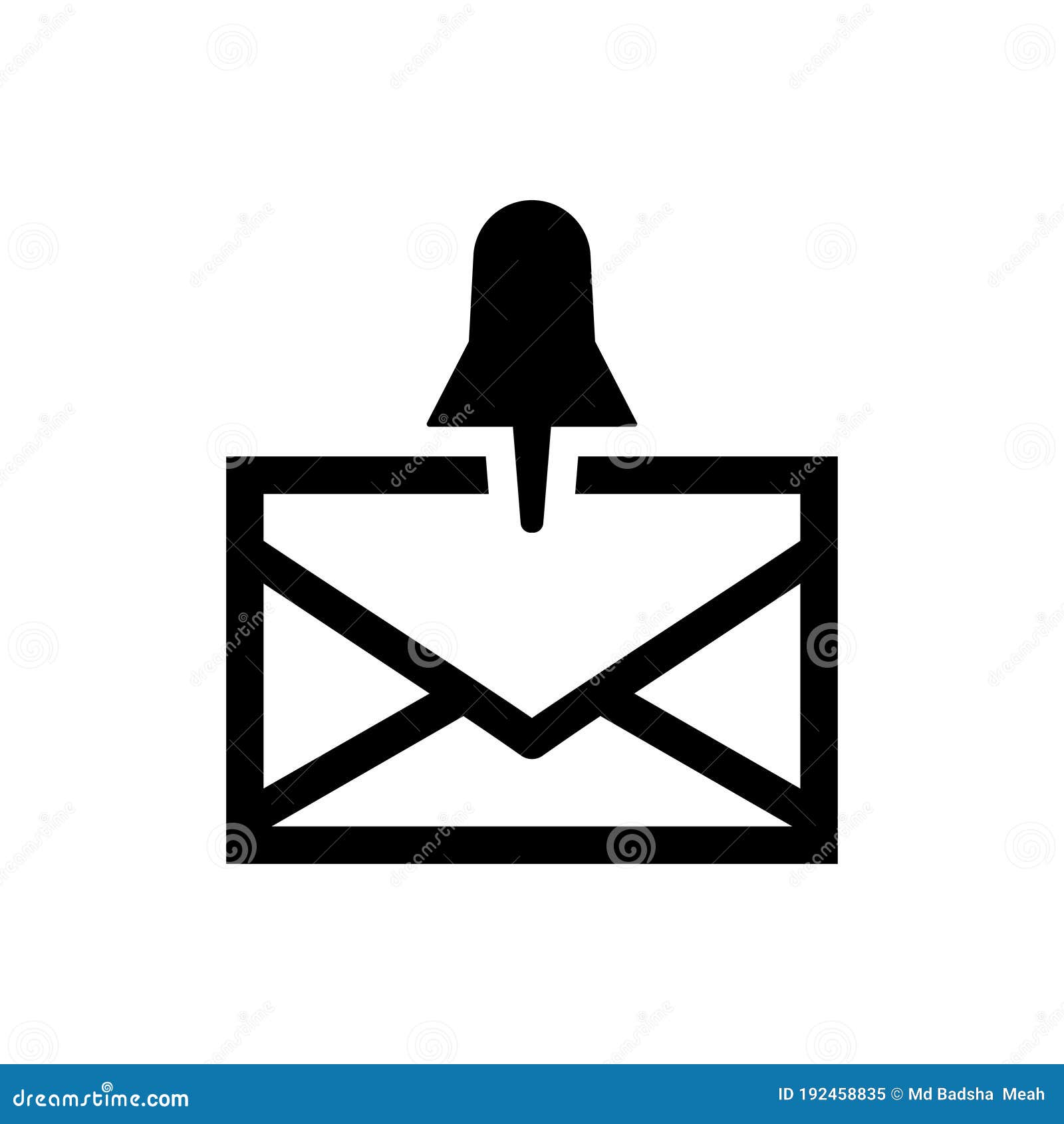 Mail Attachment Icon stock vector. Illustration of envelope - 192458835