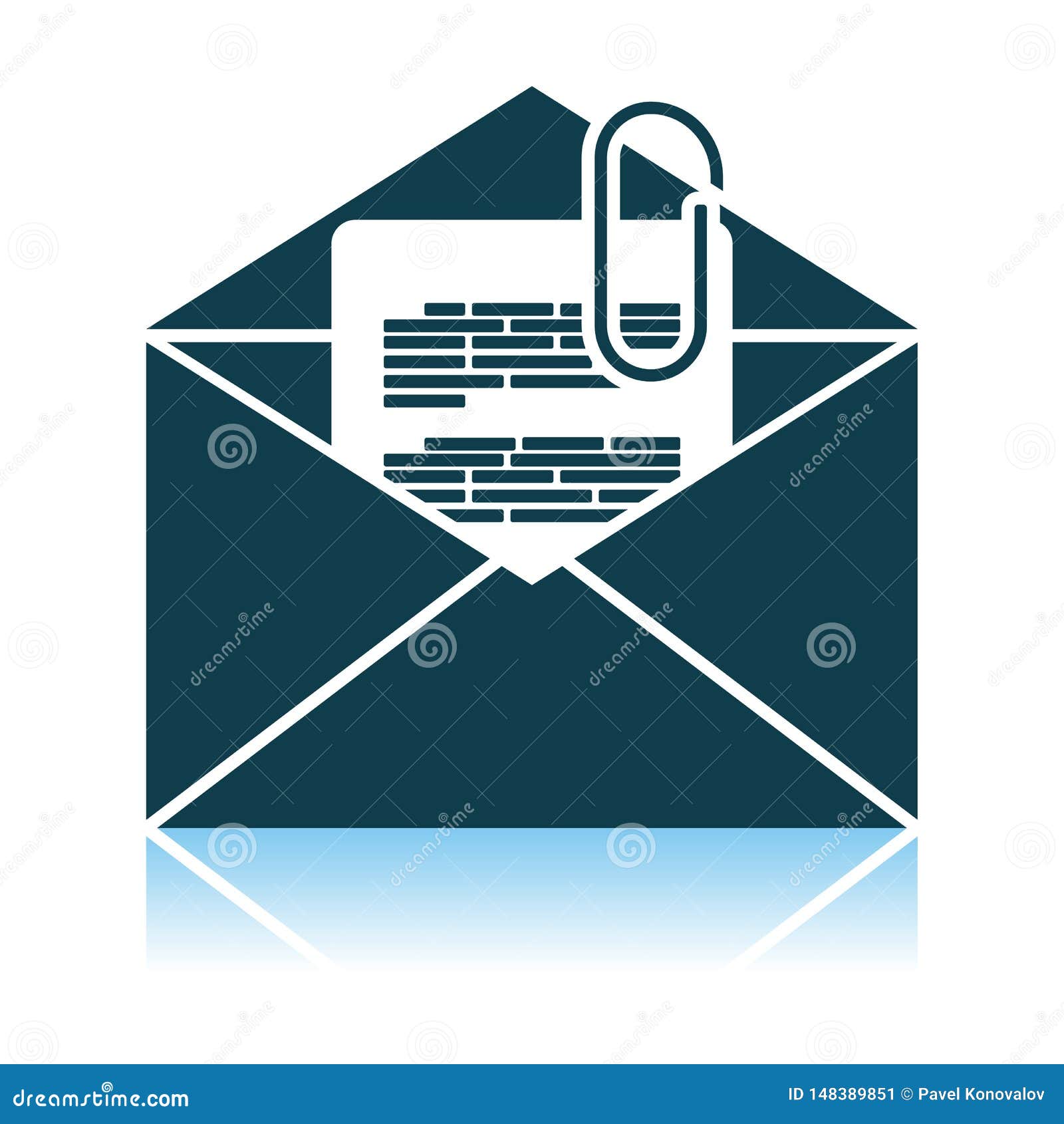 Mail with Attachment Icon stock vector. Illustration of office - 148389851