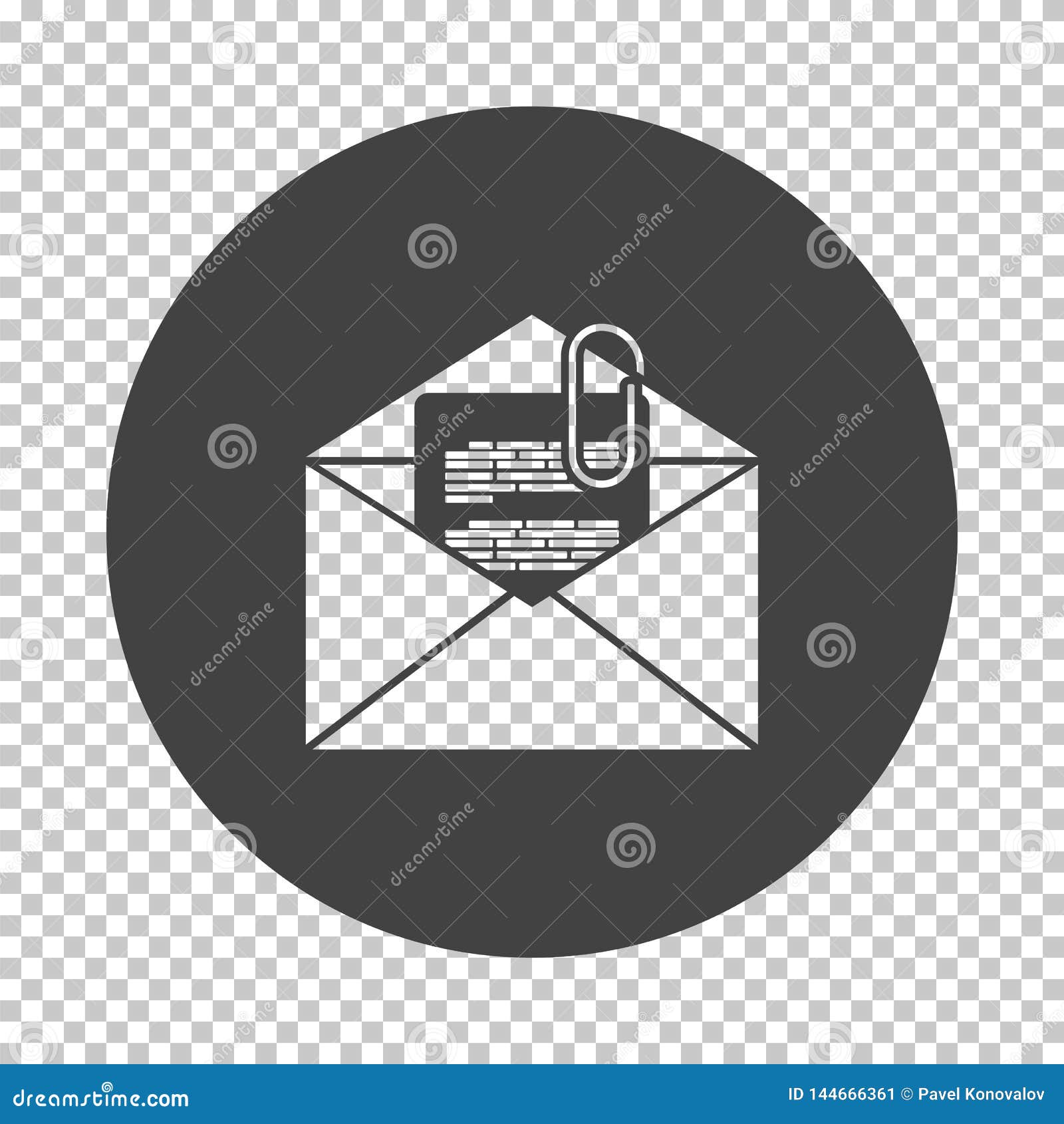 Mail with attachment icon stock vector. Illustration of office - 144666361