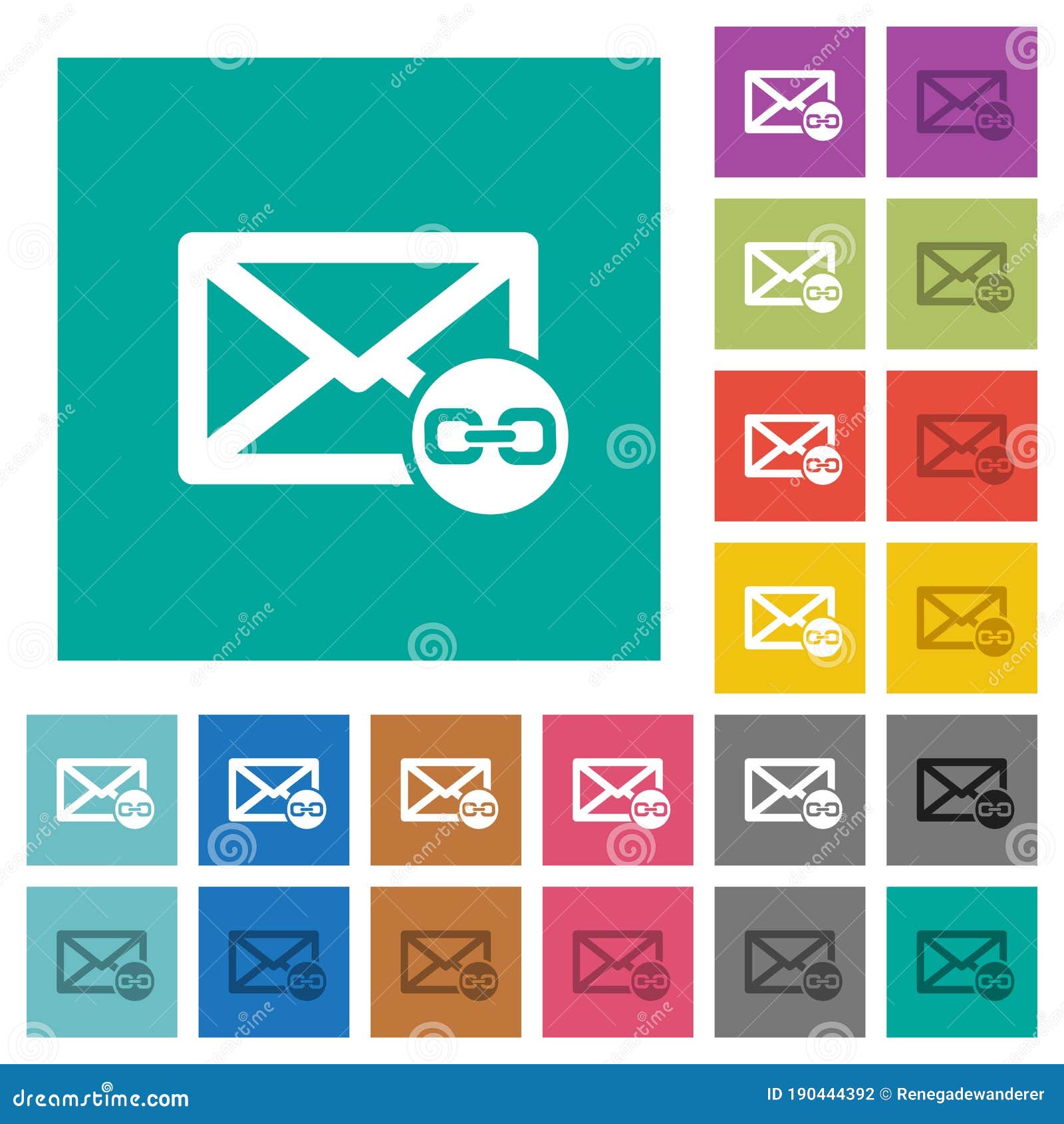 Mail Attachment Square Flat Multi Colored Icons Stock Vector ...