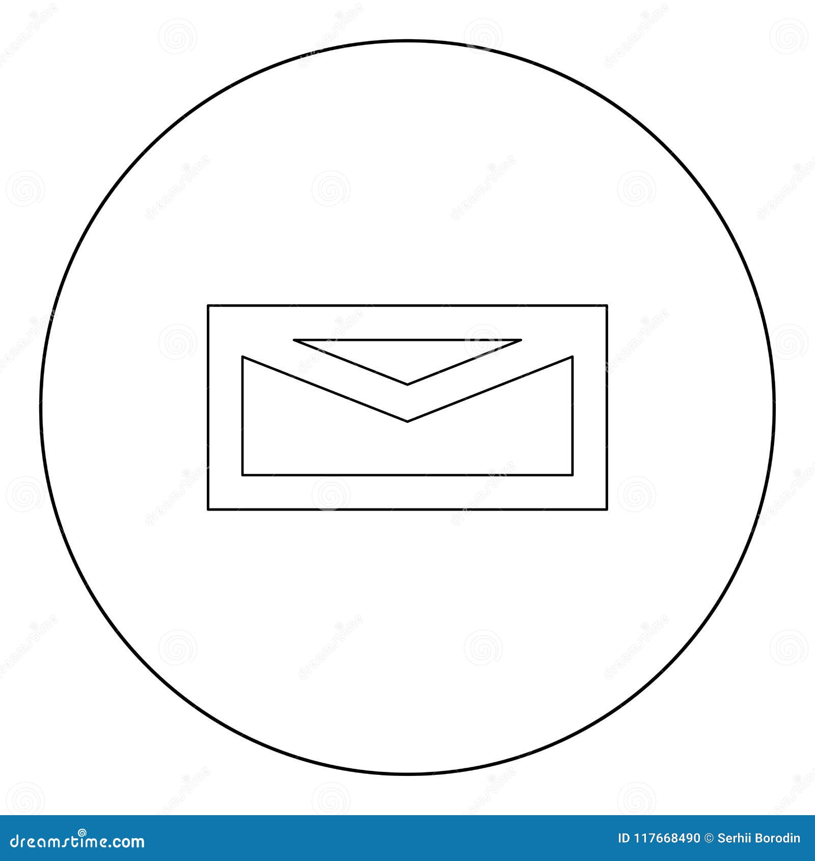 Mail Black Icon in Circle Vector Illustration Isolated . Stock Vector ...