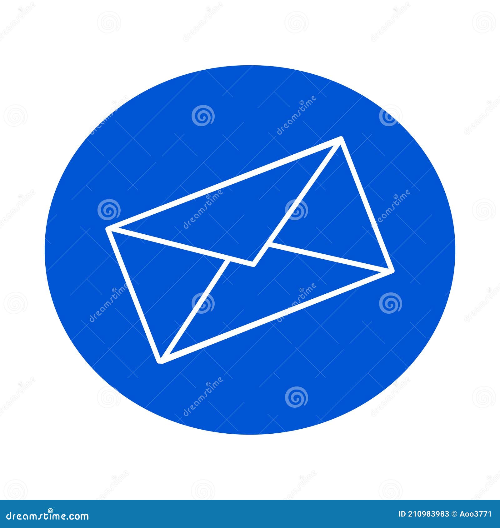 Mail in blue circle stock vector. Illustration of email - 210983983