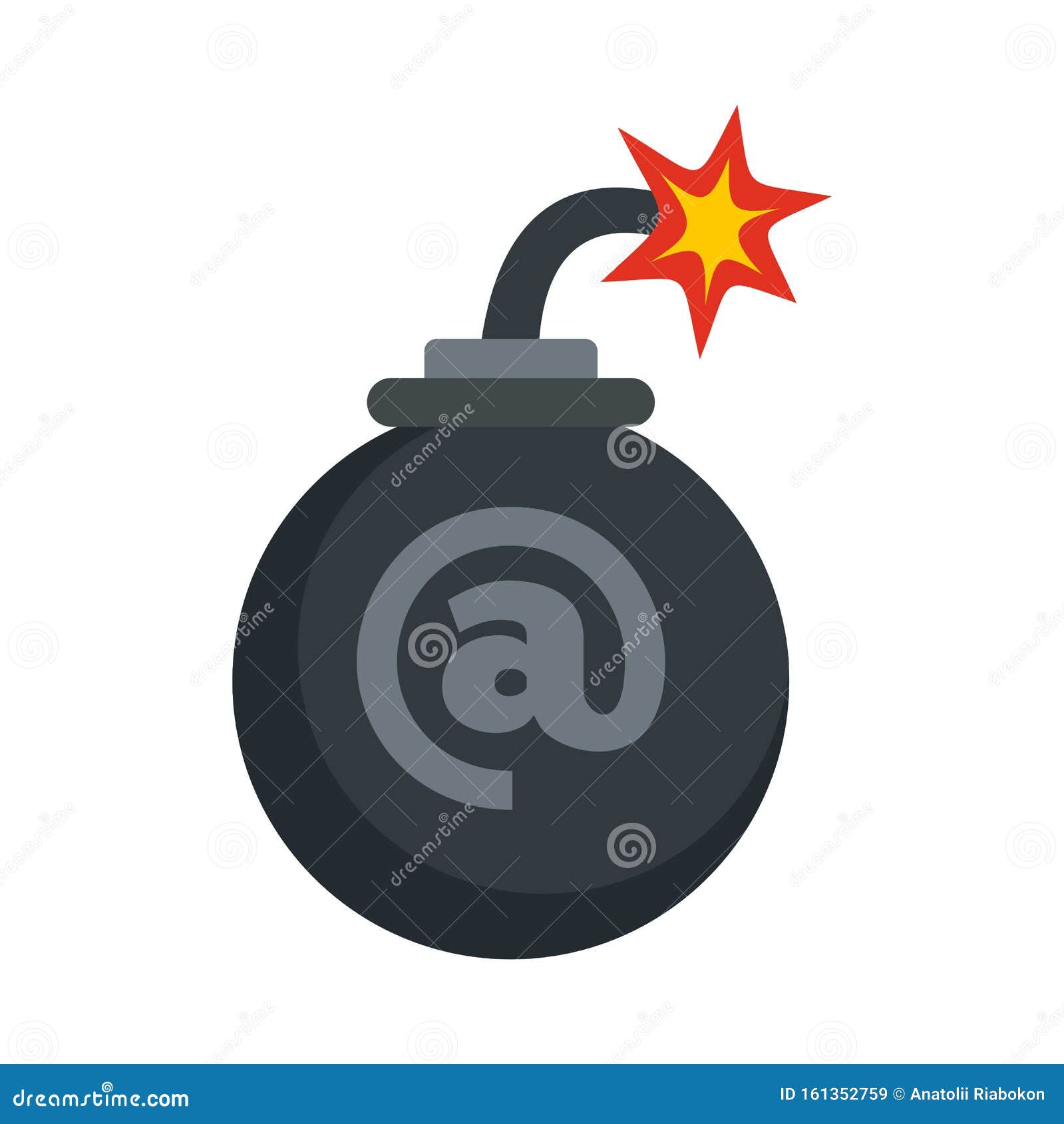 Mail bomb icon, flat style stock vector. Illustration of malware ...