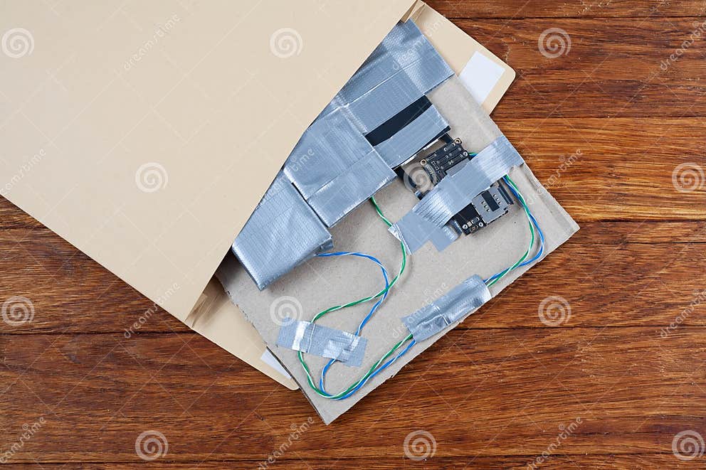 Mail Bomb IED. Hand Made Improvised Explosive Device with Plastic ...