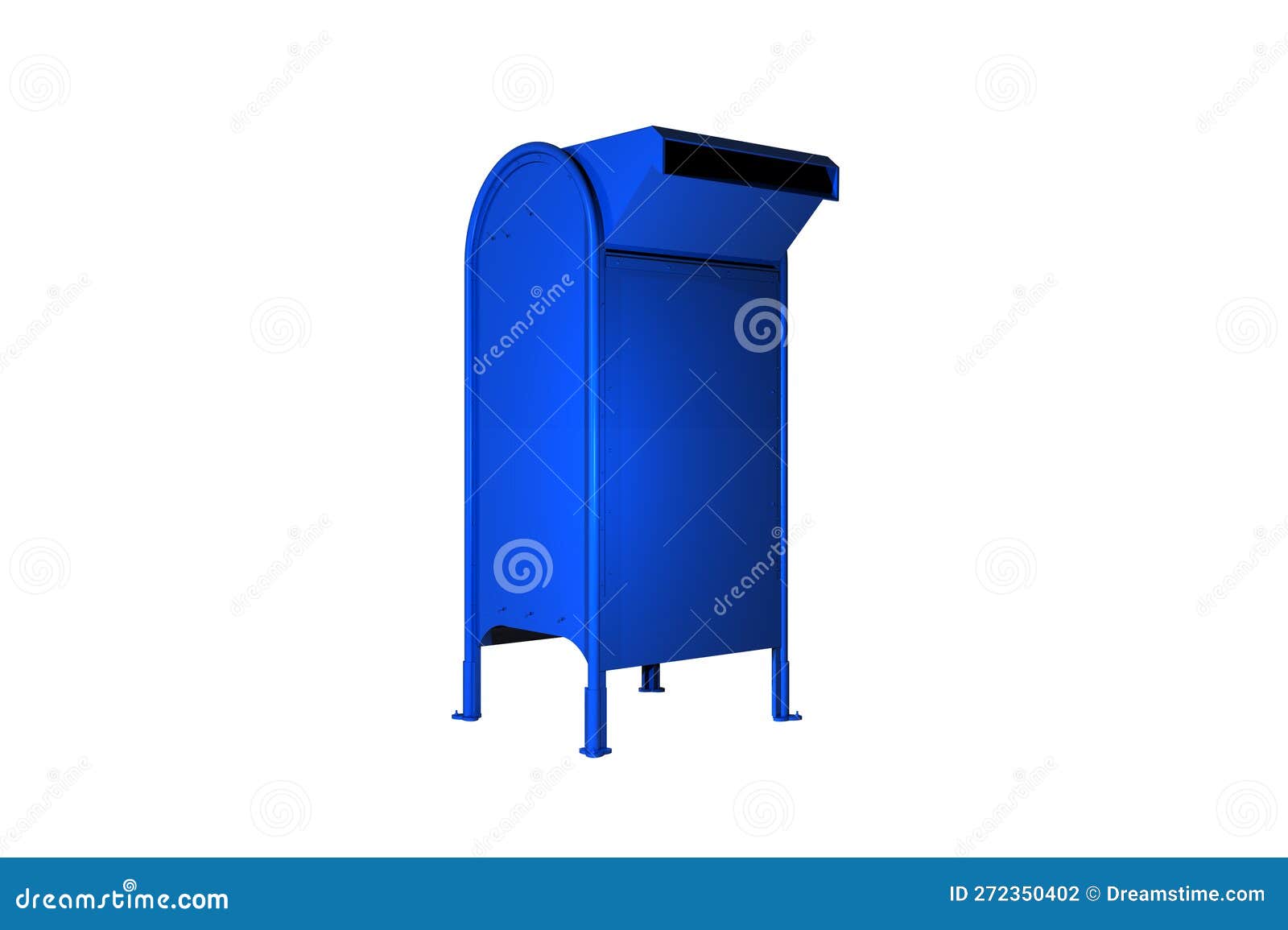 Shape Mail Box Blue White Background 3d Rendering Stock Illustration ...