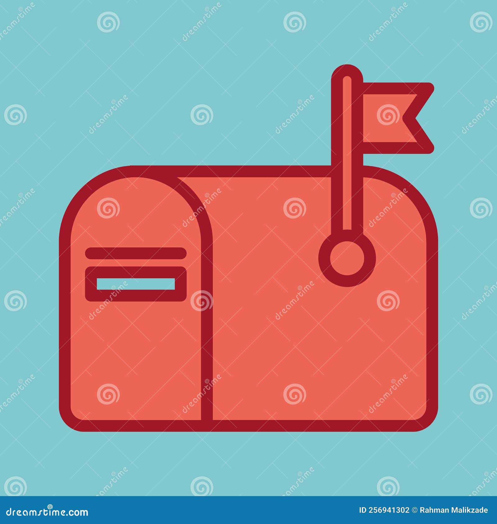 Mail Box Flat Icon. Post Office, Mailbox Cartoon Vector Illustration ...