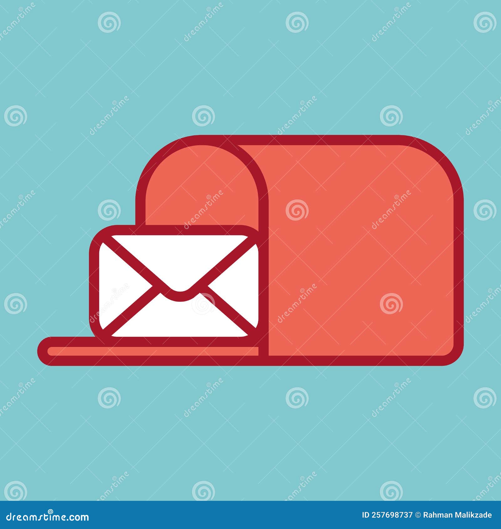Mail Box Flat Icon. Post Office, Mailbox Cartoon Vector Illustration ...