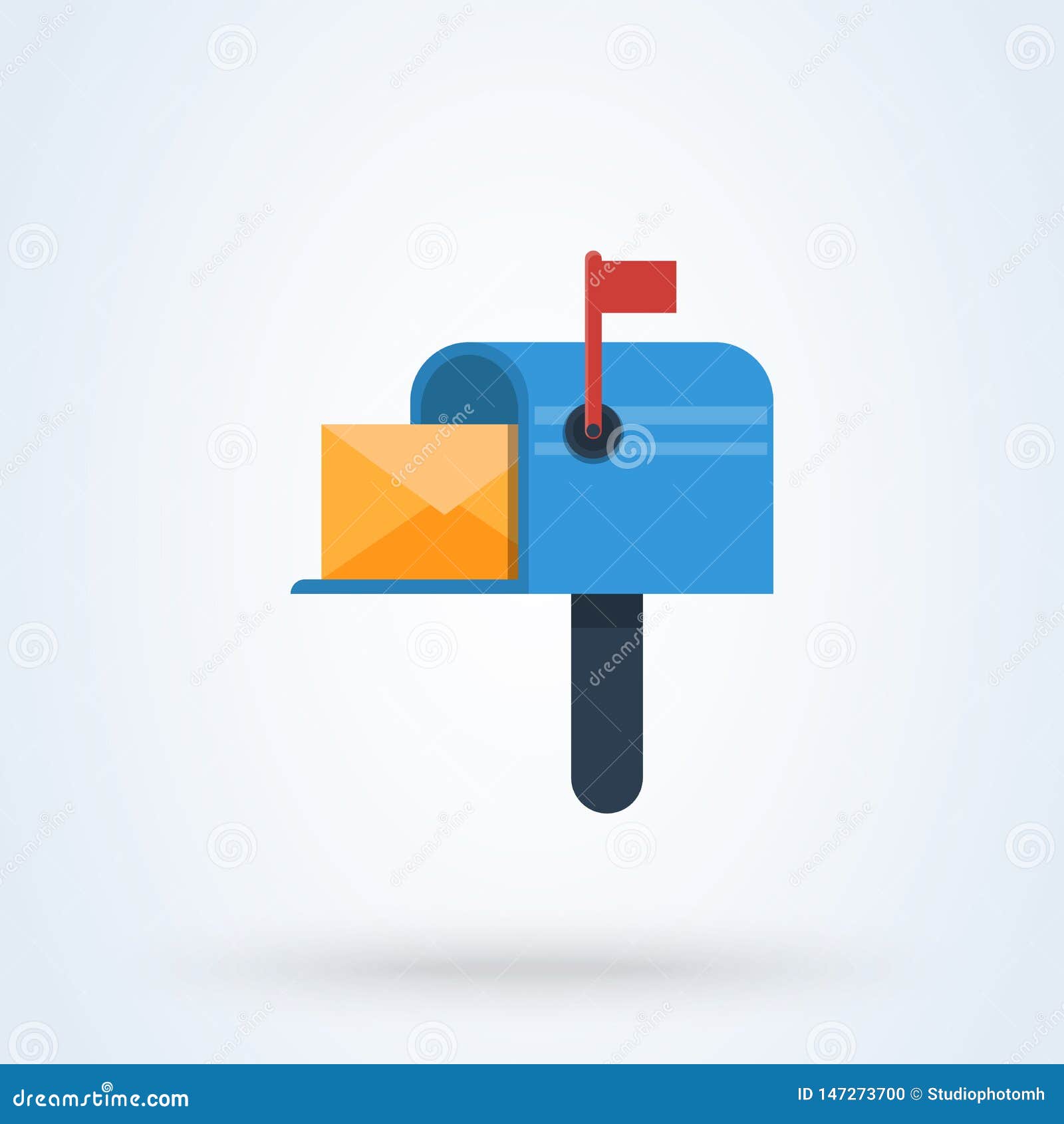 Mail Box Flat Style. Vector Illustration Isolated on White Background ...