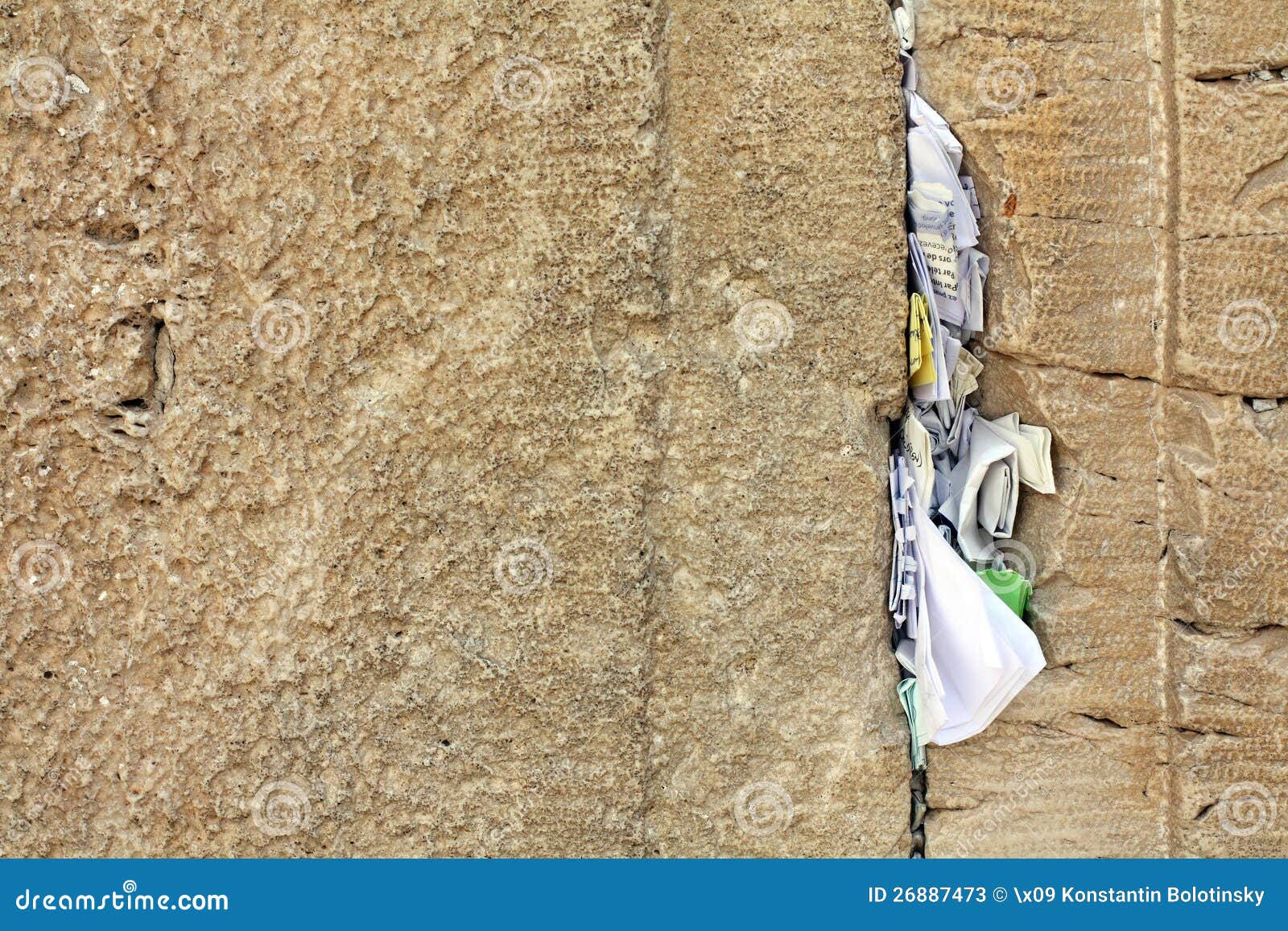 Mail Box of God in Western Wall Stock Image - Image of orthodox ...