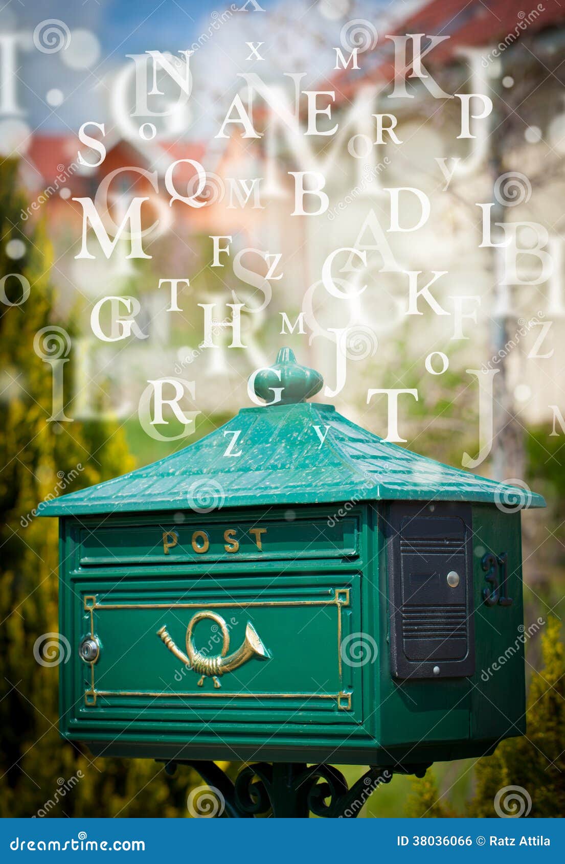 Mail Box with Letters Comming Out Stock Photo - Image of card, classic ...