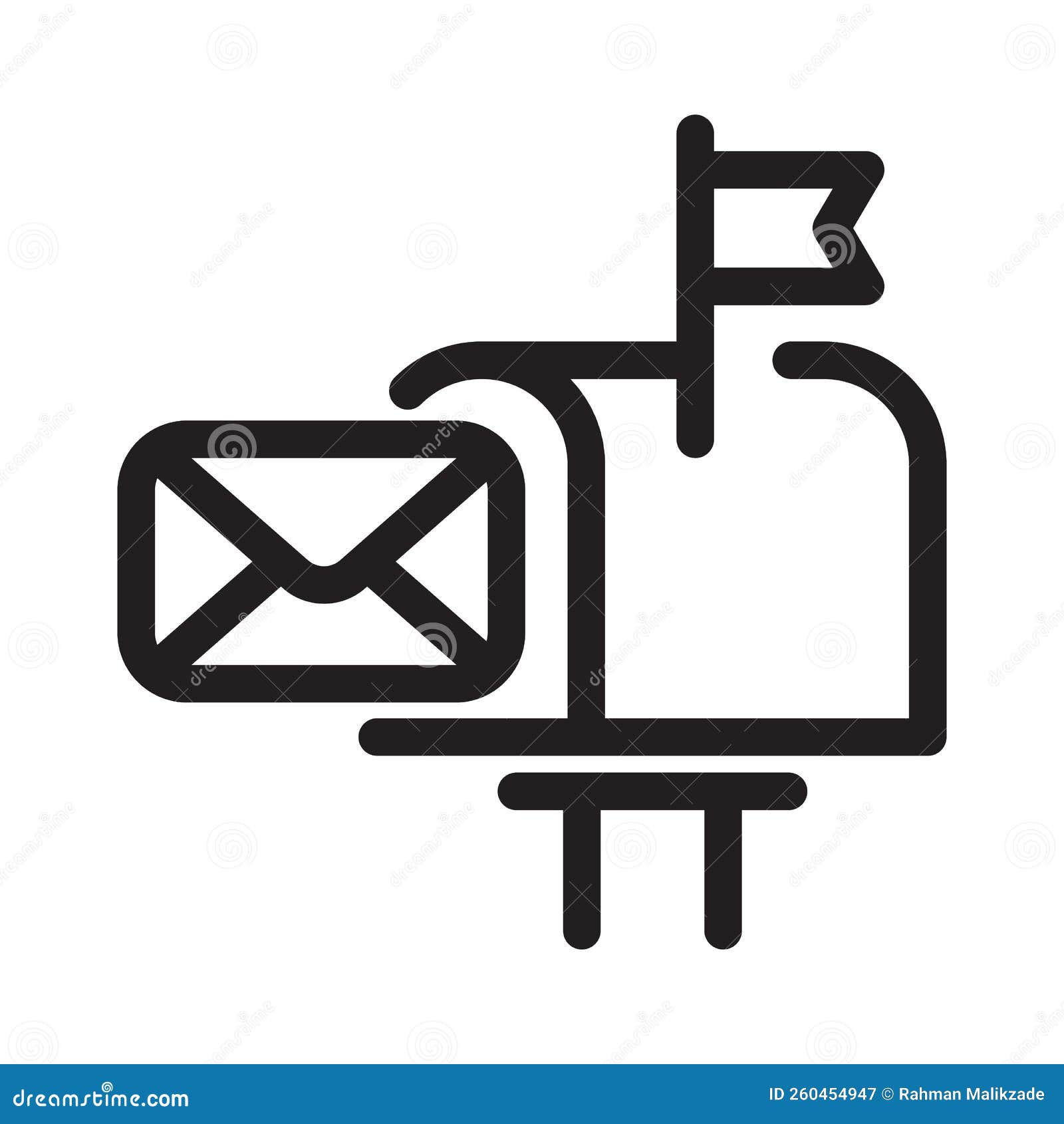 Mail Box Line Icon. Post Office, Mailbox Outline Vector Illustration ...