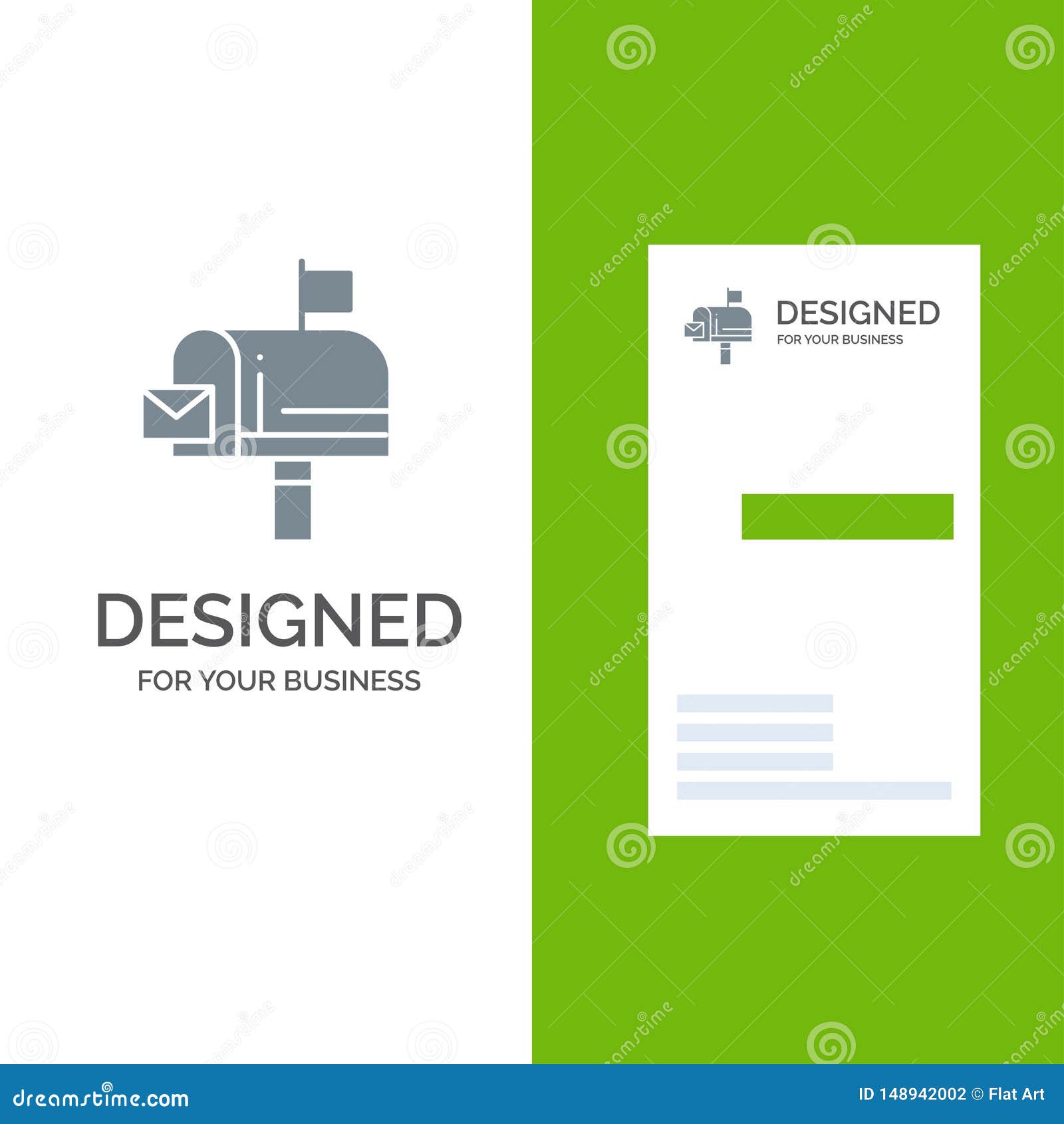 Mail, Box, Message, Email Grey Logo Design and Business Card Template ...