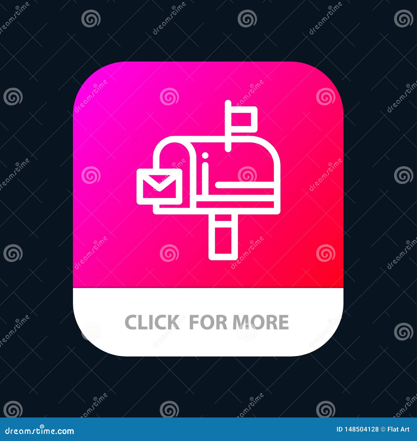 Mail, Box, Message, Email Mobile App Button. Android and IOS Line ...