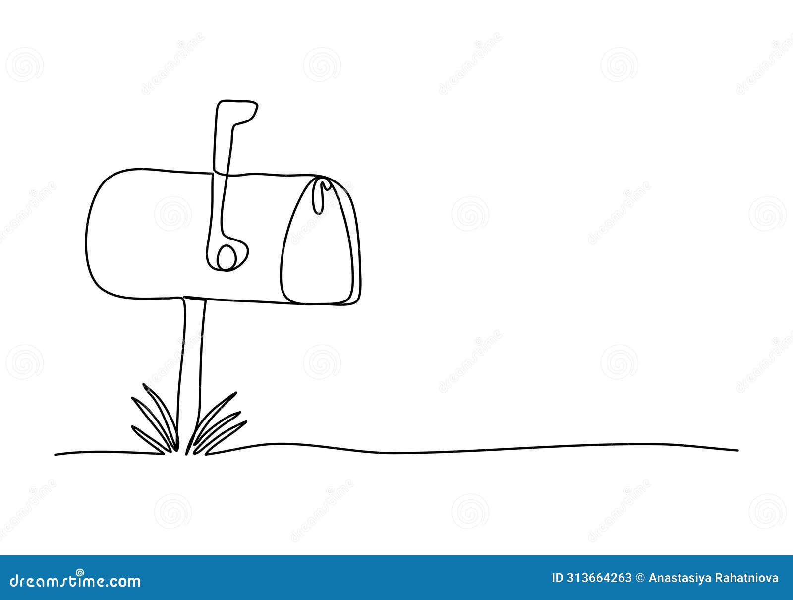 Mail Box. One Line Drawing Vector Illustration Stock Vector ...
