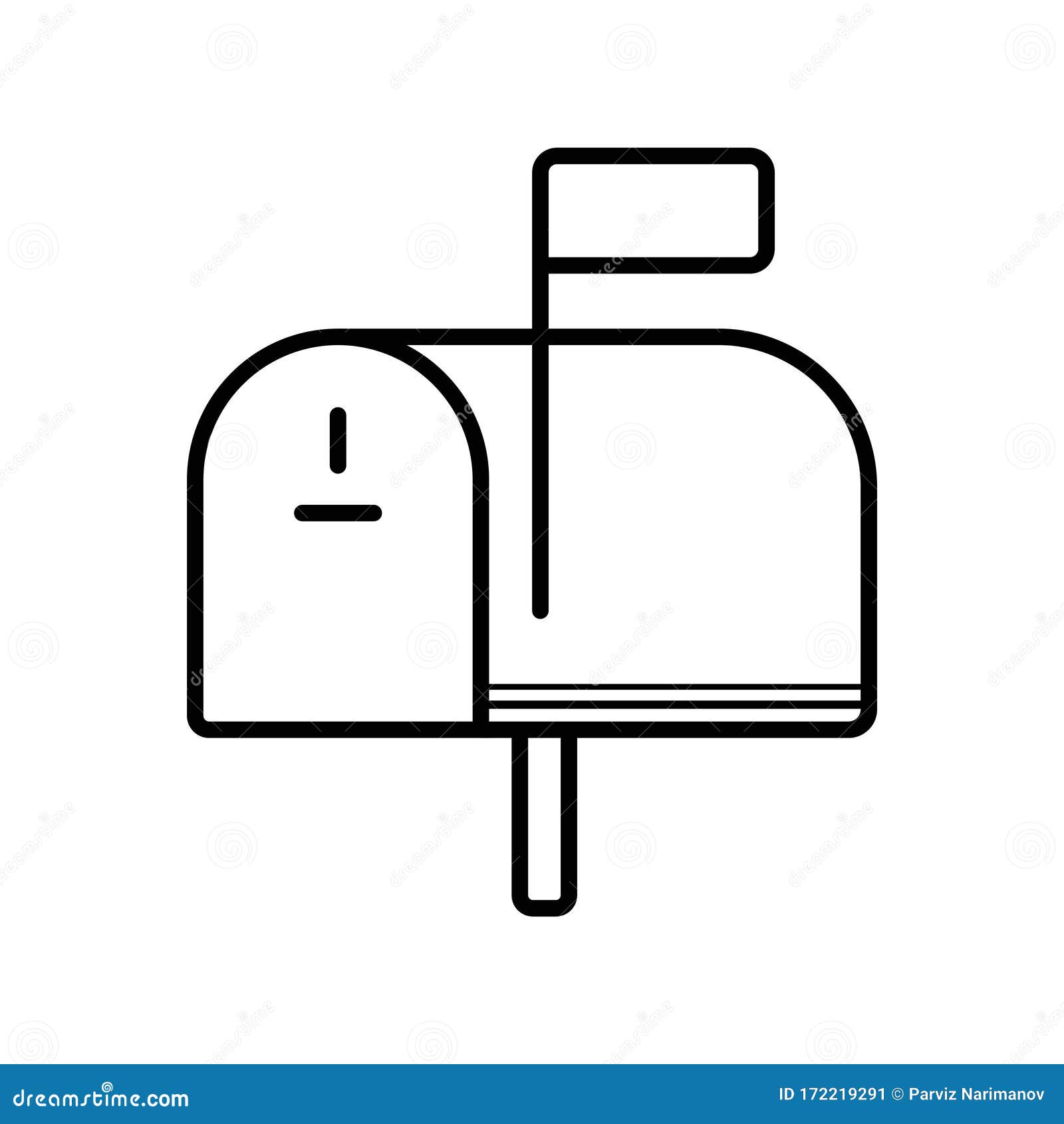 Mail Box Outline Icon Vector Stock Illustration - Illustration of ...